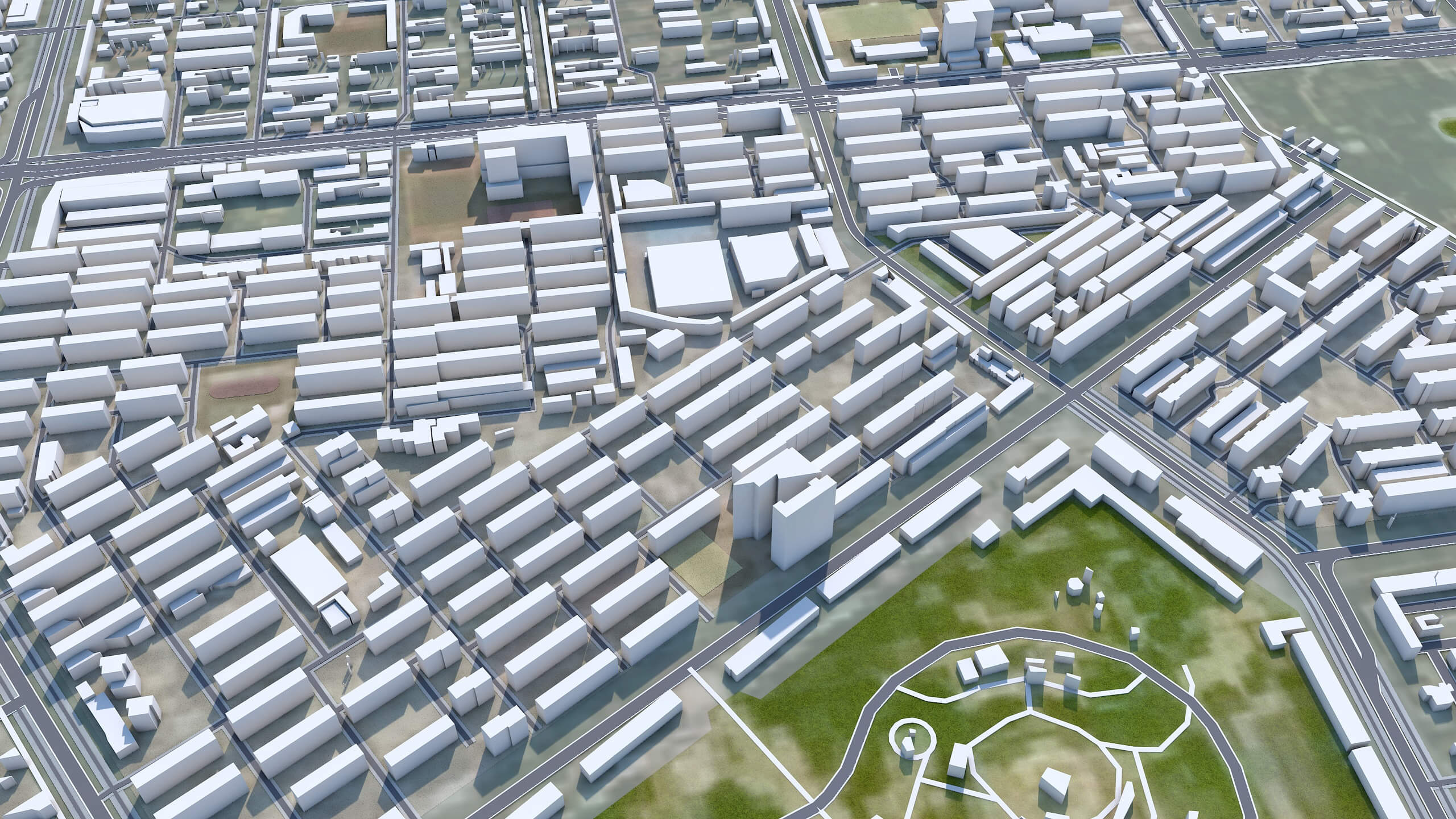 Baotou Inner Mongolia City China 3D Model 80km by 3dstudio