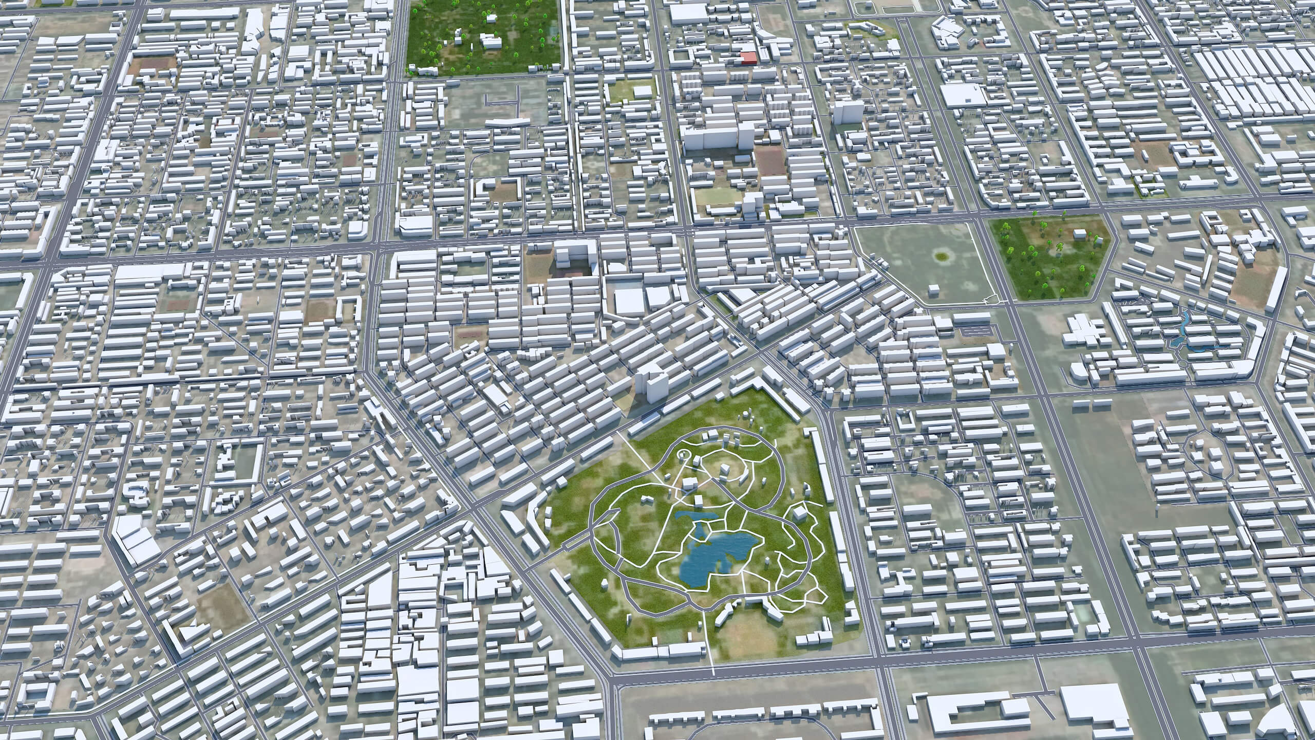 Baotou Inner Mongolia City China 3D Model 80km by 3dstudio