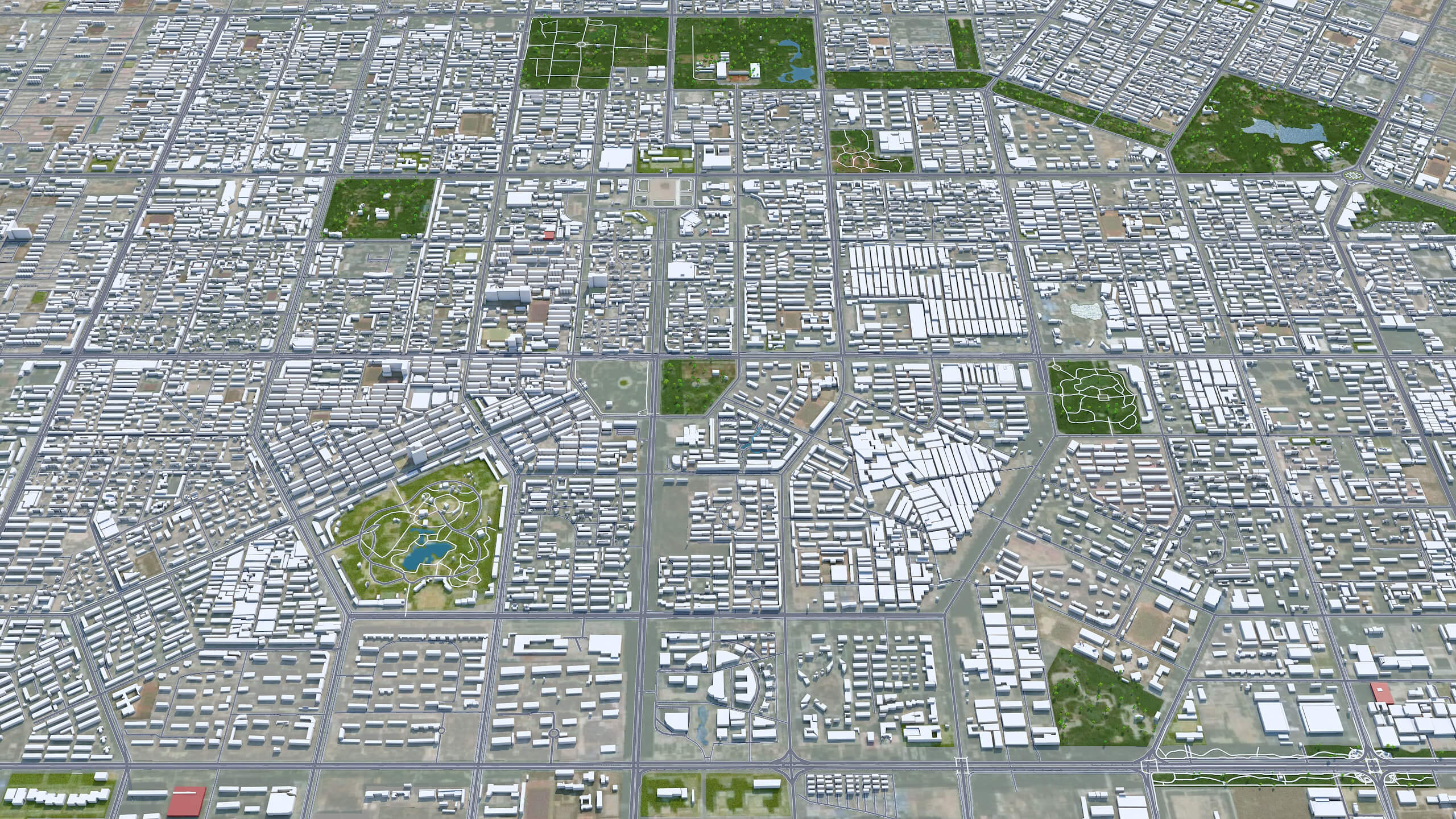 Baotou Inner Mongolia City China 3D Model 80km by 3dstudio