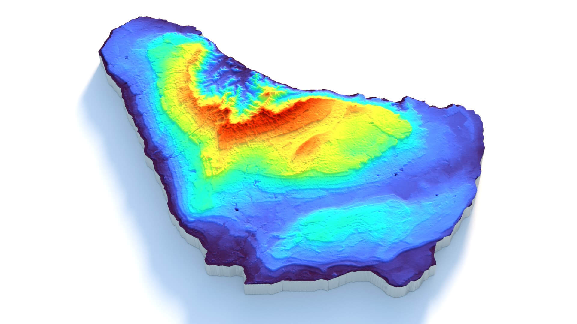 Barbados Terrain Map - 3D Model by 3dstudio