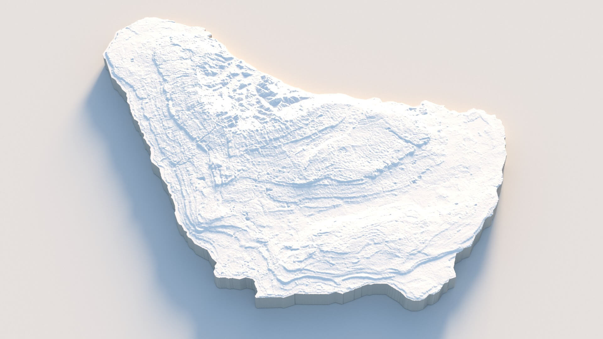 Barbados Terrain Map - 3D Model by 3dstudio