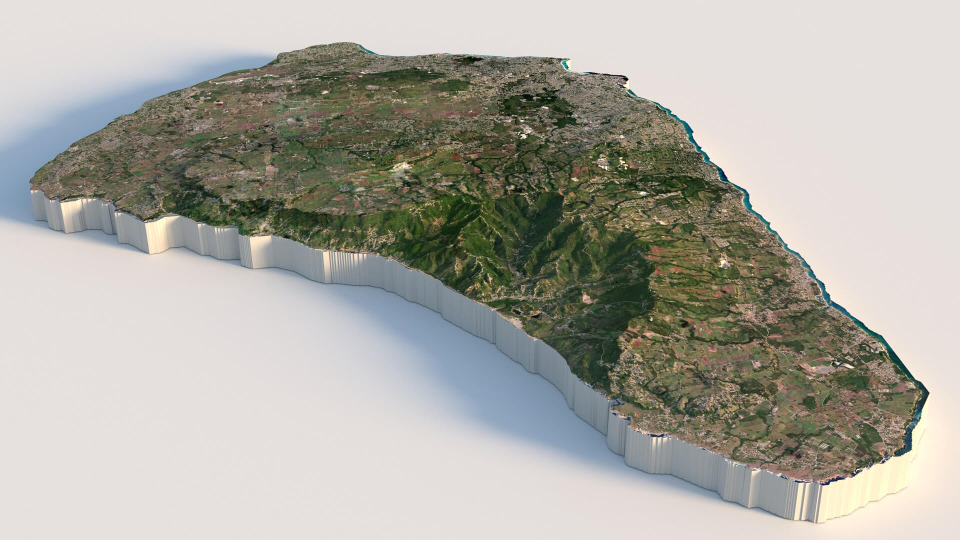 Barbados Terrain Map - 3D Model by 3dstudio