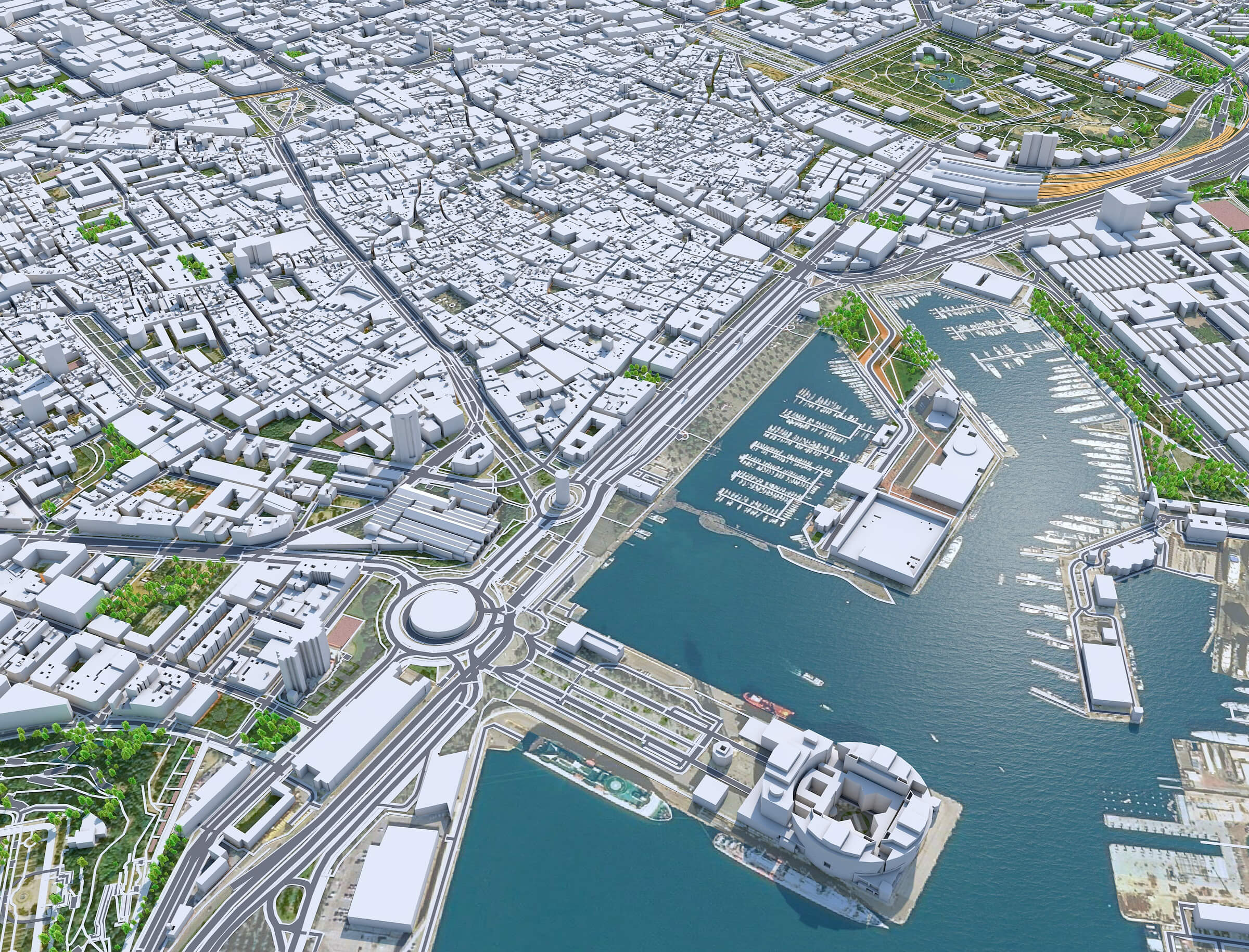 Barcelona Downtown City Spain 10km - 3D Model by 3dstudio