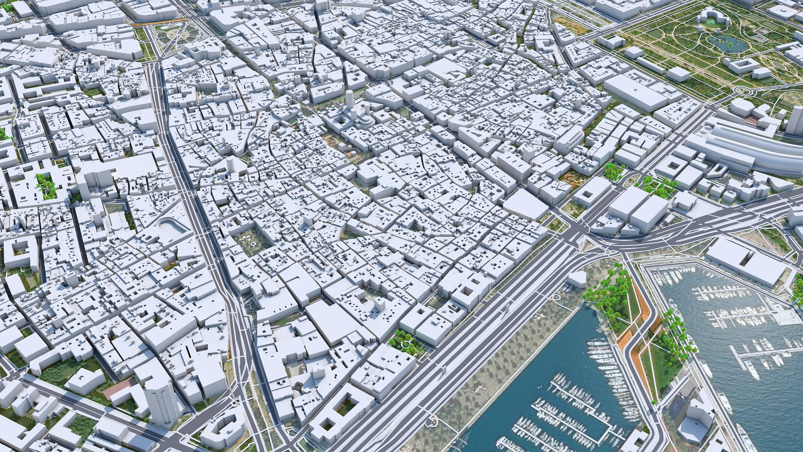 Barcelona Downtown City Spain 10km - 3D Model by 3dstudio