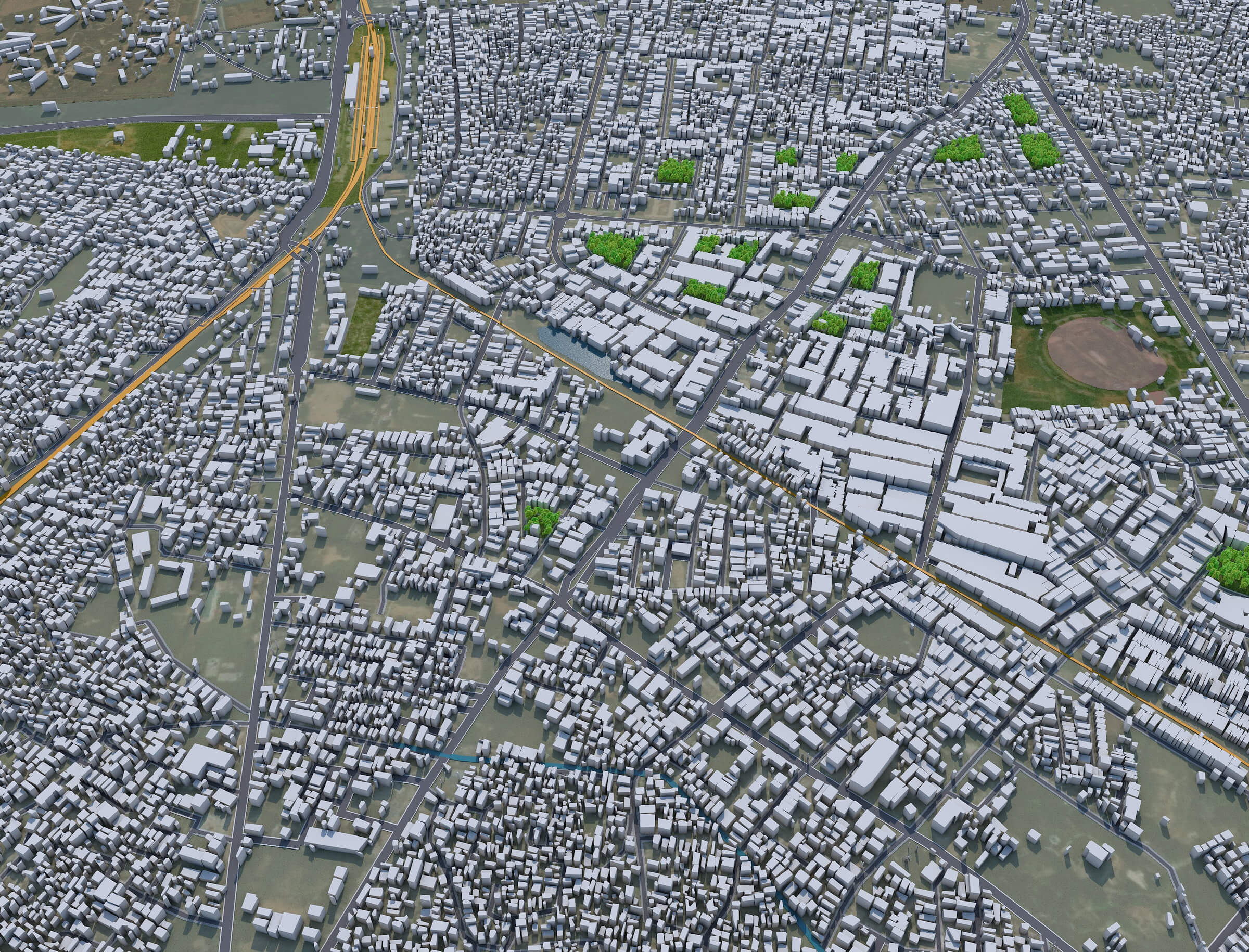 Bareilly City Uttar Pradesh India 3D Model 25km by 3dstudio