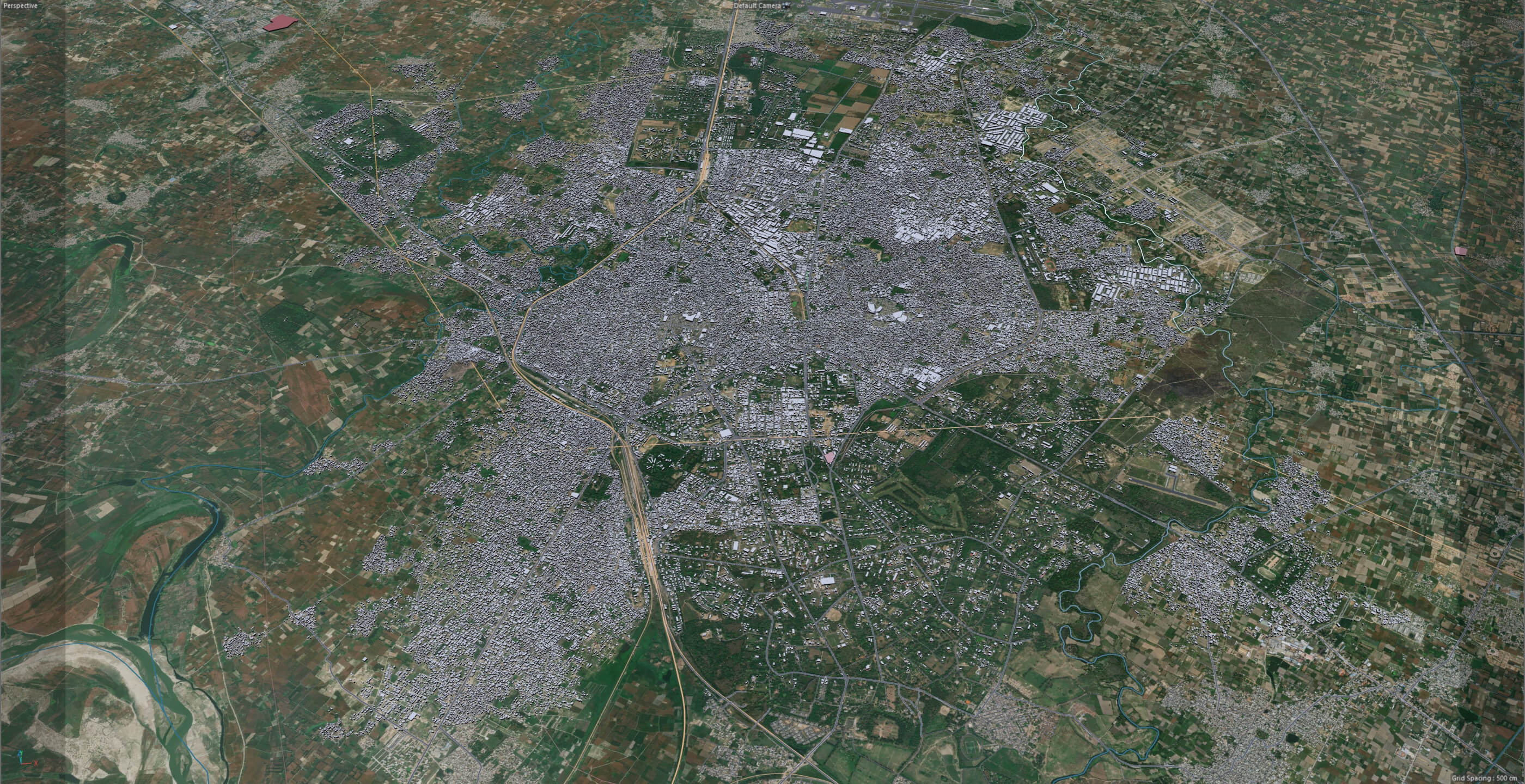 Bareilly City Uttar Pradesh India 3D Model 25km by 3dstudio