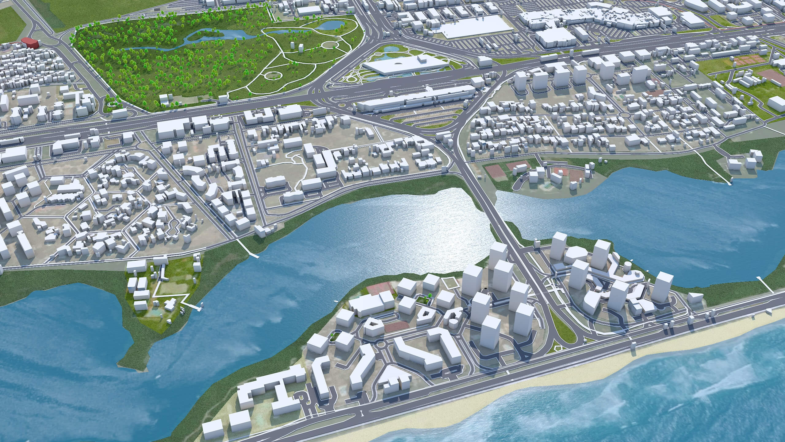 Barra Da Tijuca City Brazil 3D Model 25km by 3dstudio