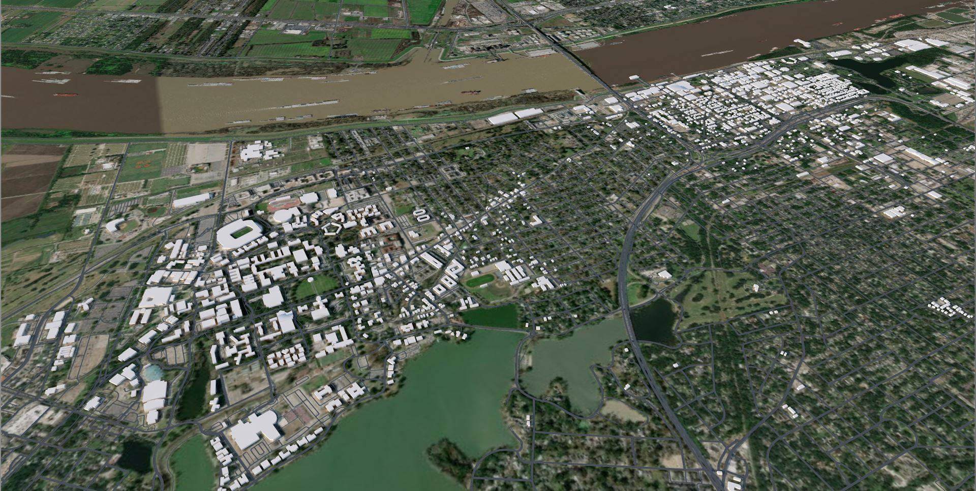 Baton Rouge Louisiana - 3D Model by 3dstudio