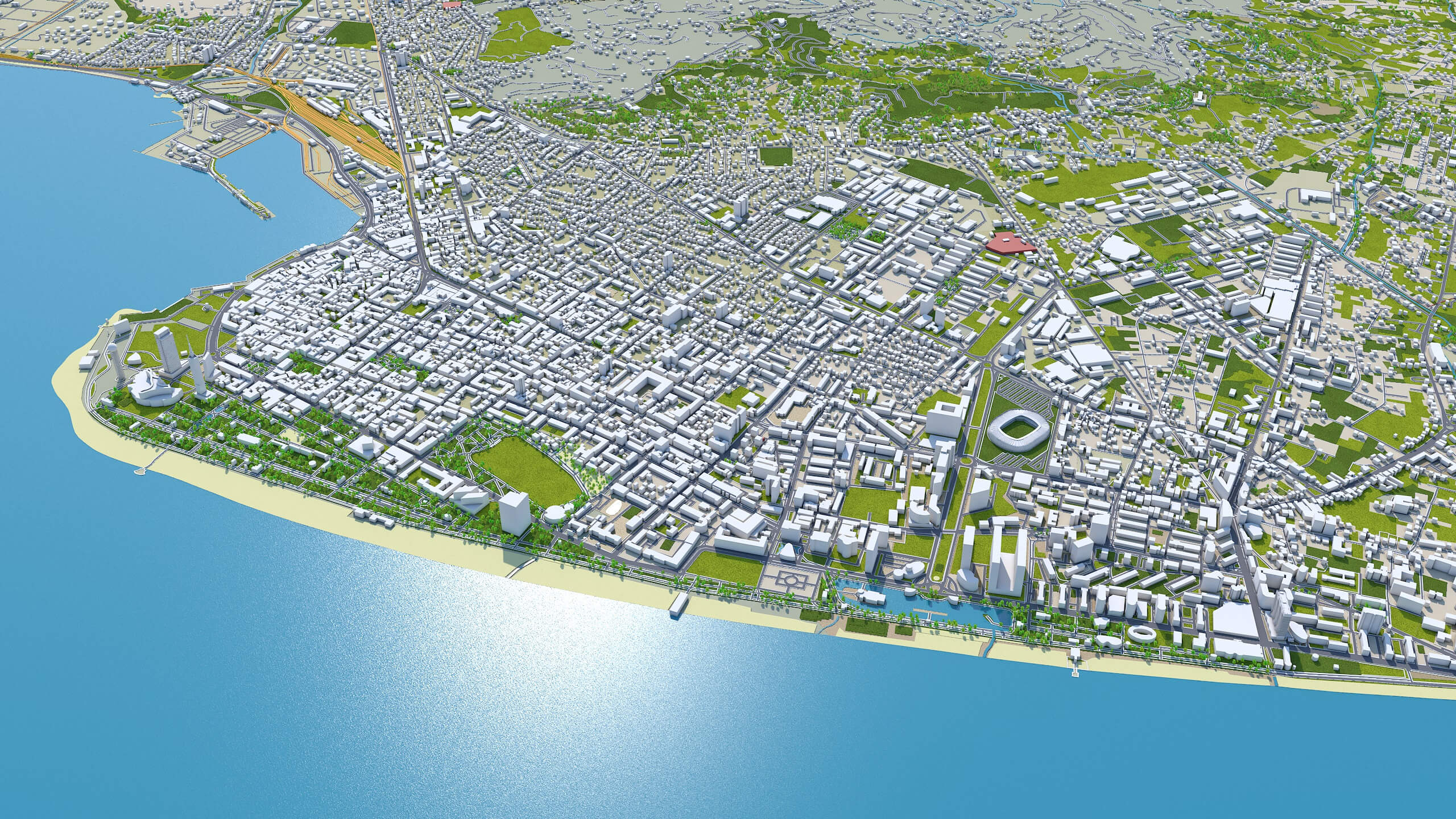 Batumi City Georgia 30km - 3D Model by 3dstudio