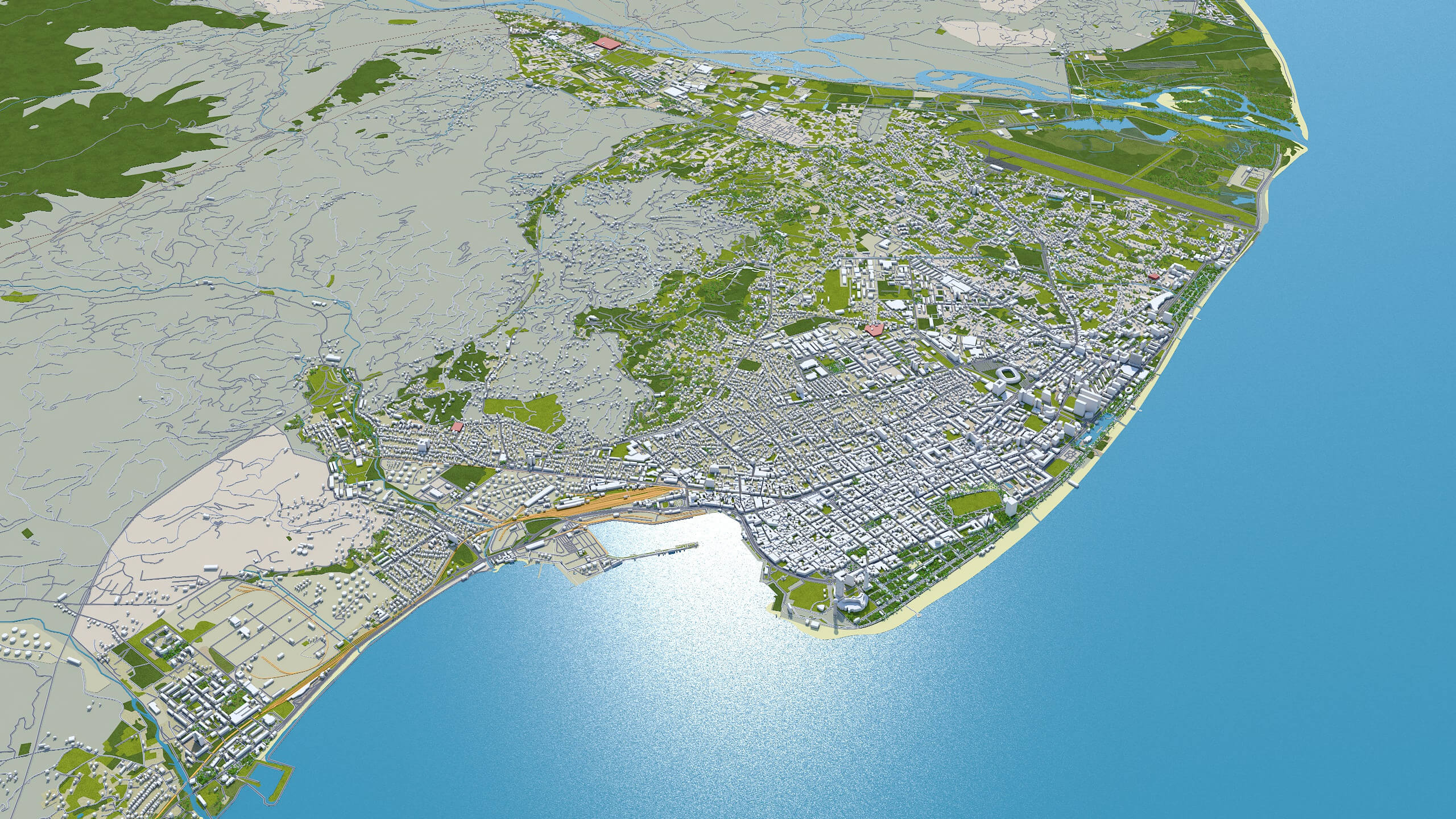 Batumi City Georgia 30km - 3D Model by 3dstudio