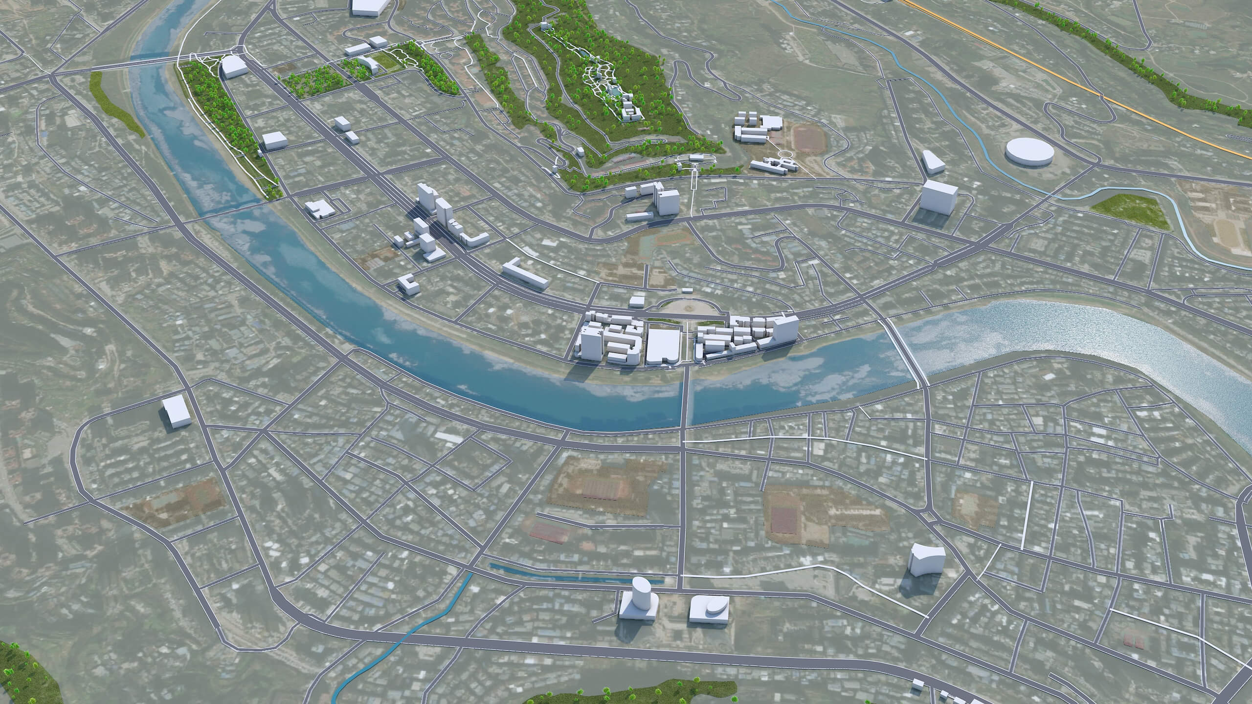 Bazhong City Sichuan China 3D Model 30km by 3dstudio