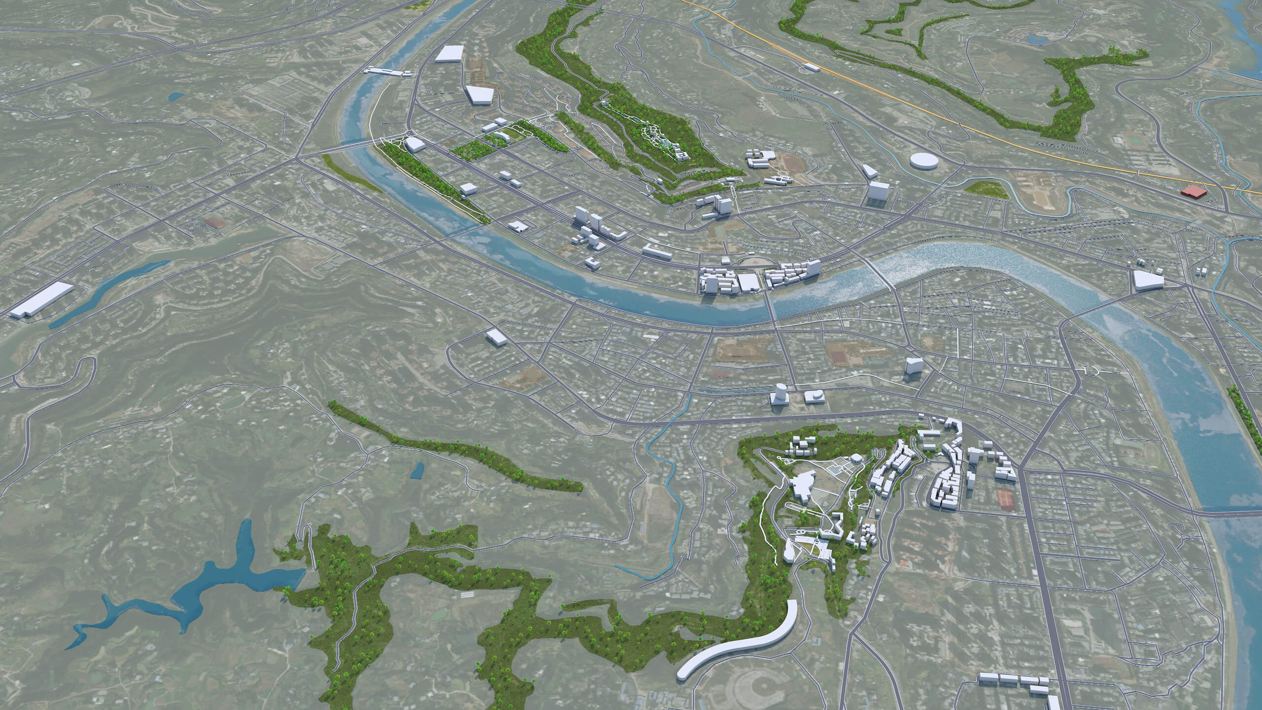 Bazhong City Sichuan China 3D Model 30km by 3dstudio