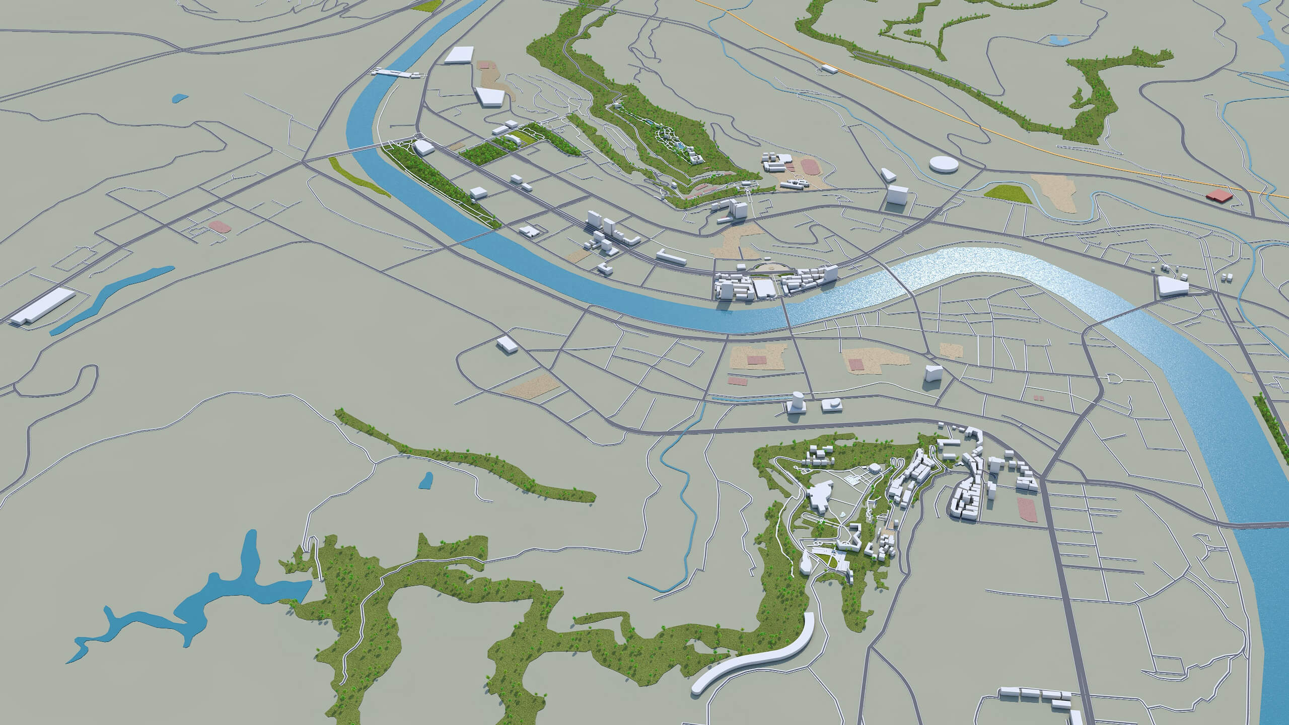Bazhong City Sichuan China 3D Model 30km by 3dstudio