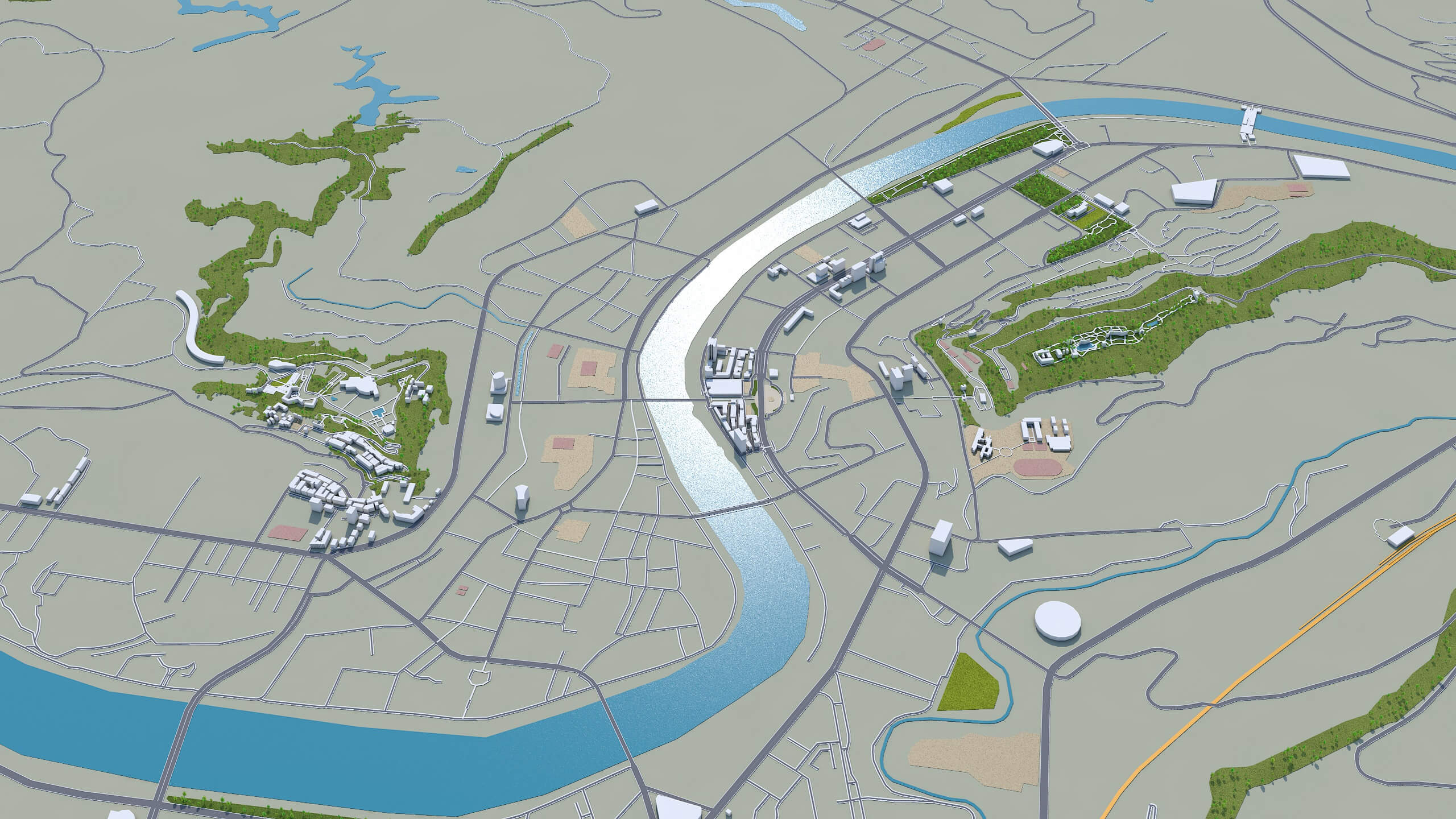 Bazhong City Sichuan China 3D Model 30km by 3dstudio