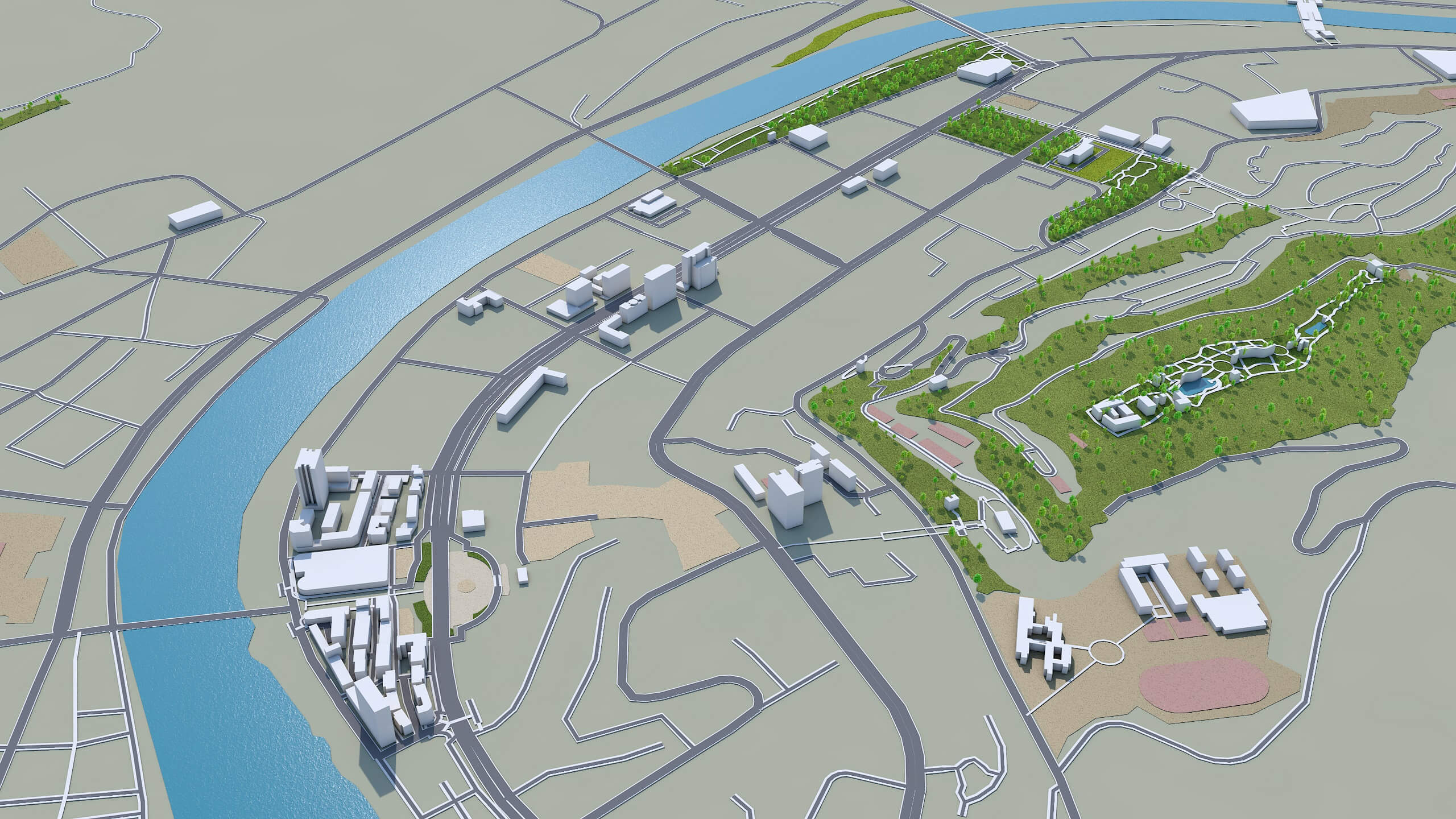 Bazhong City Sichuan China 3D Model 30km by 3dstudio