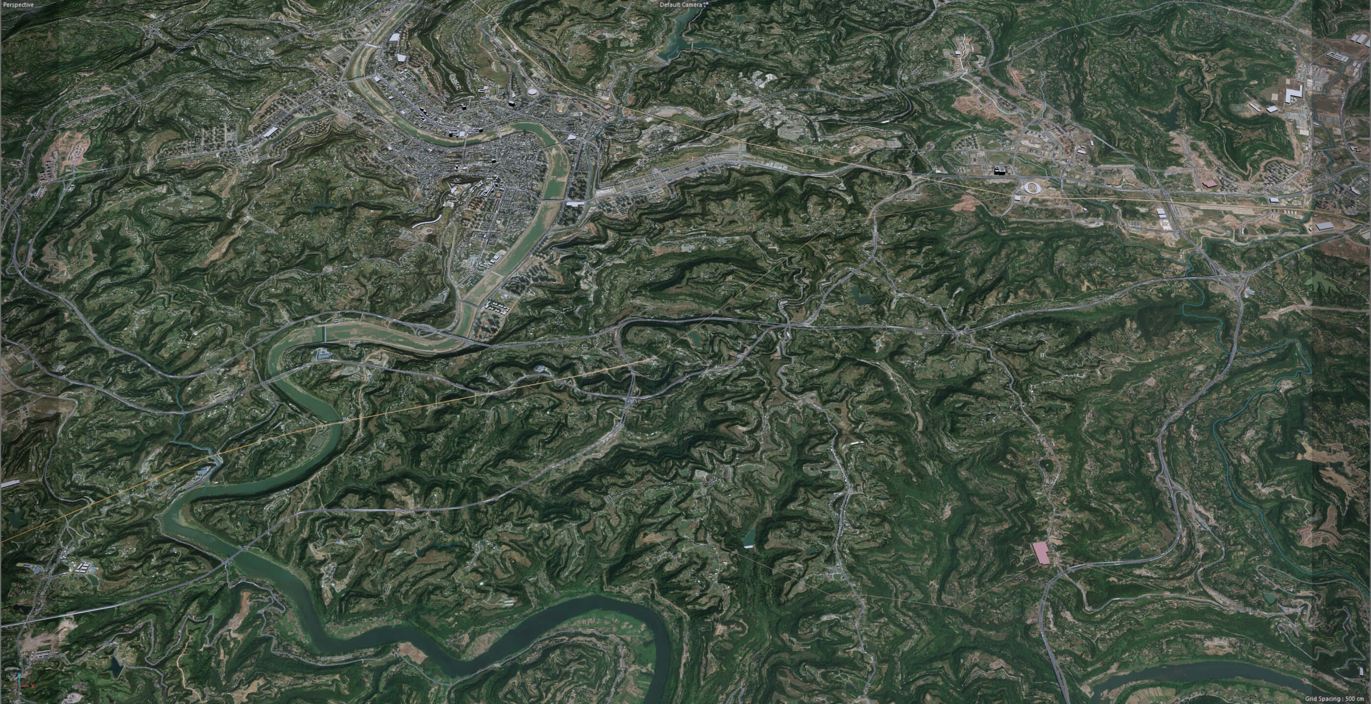 Bazhong City Sichuan China 3D Model 30km by 3dstudio