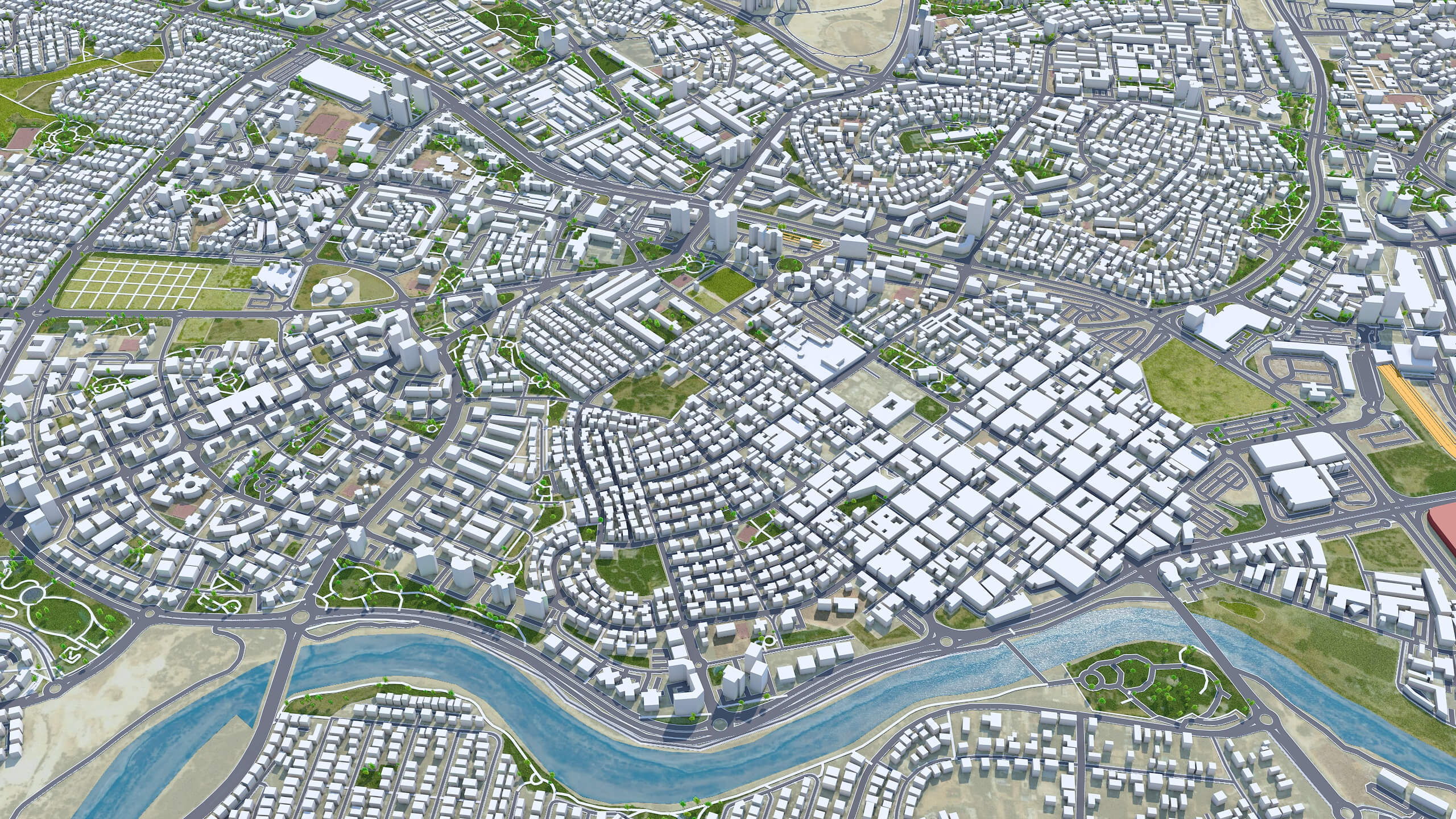 Beer Sheva City Israel 3D Model 20km by 3dstudio