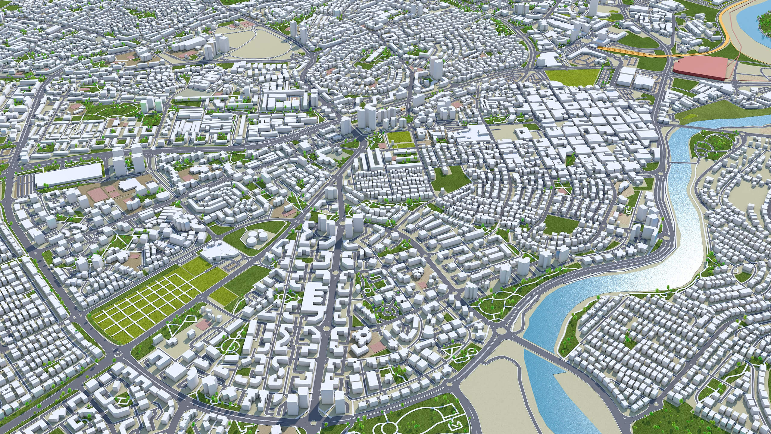 Beer Sheva City Israel 3D Model 20km by 3dstudio