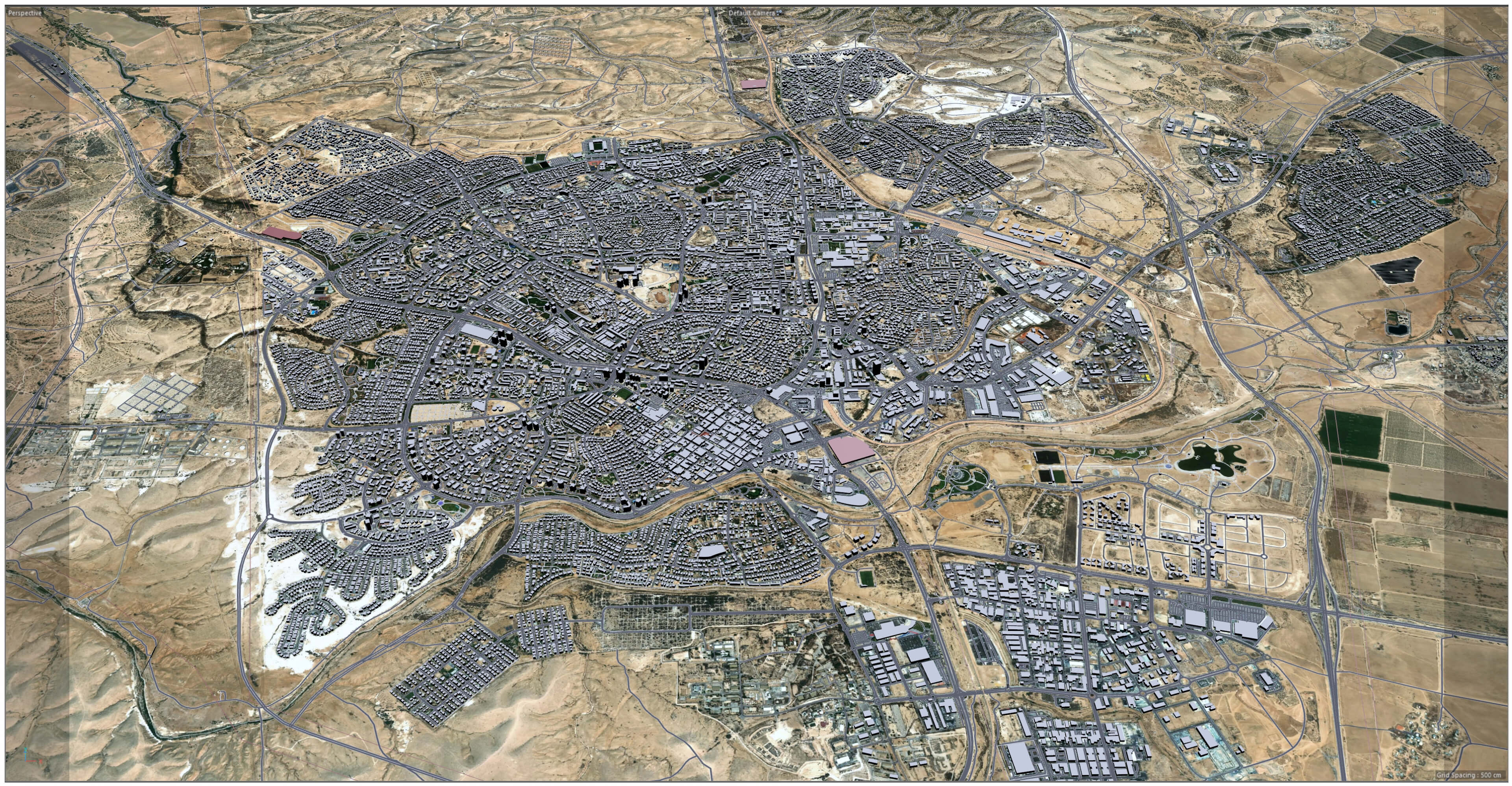 Beer Sheva City Israel 3D Model 20km by 3dstudio