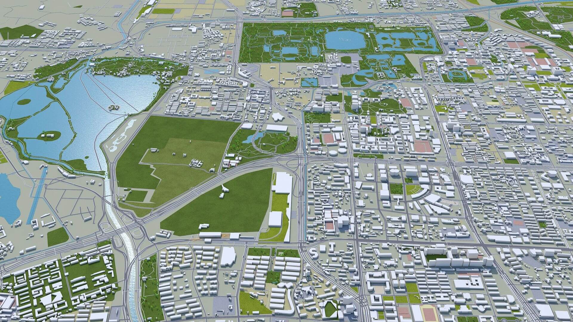 Beijing, China 120km - 3D Model by 3dstudio