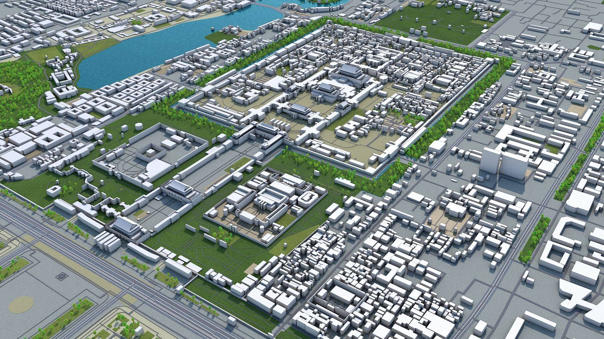 Beijing China 120km - 3D Model by 3dstudio