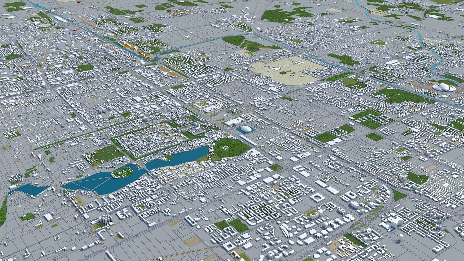 Beijing China 120km - 3D Model by 3dstudio