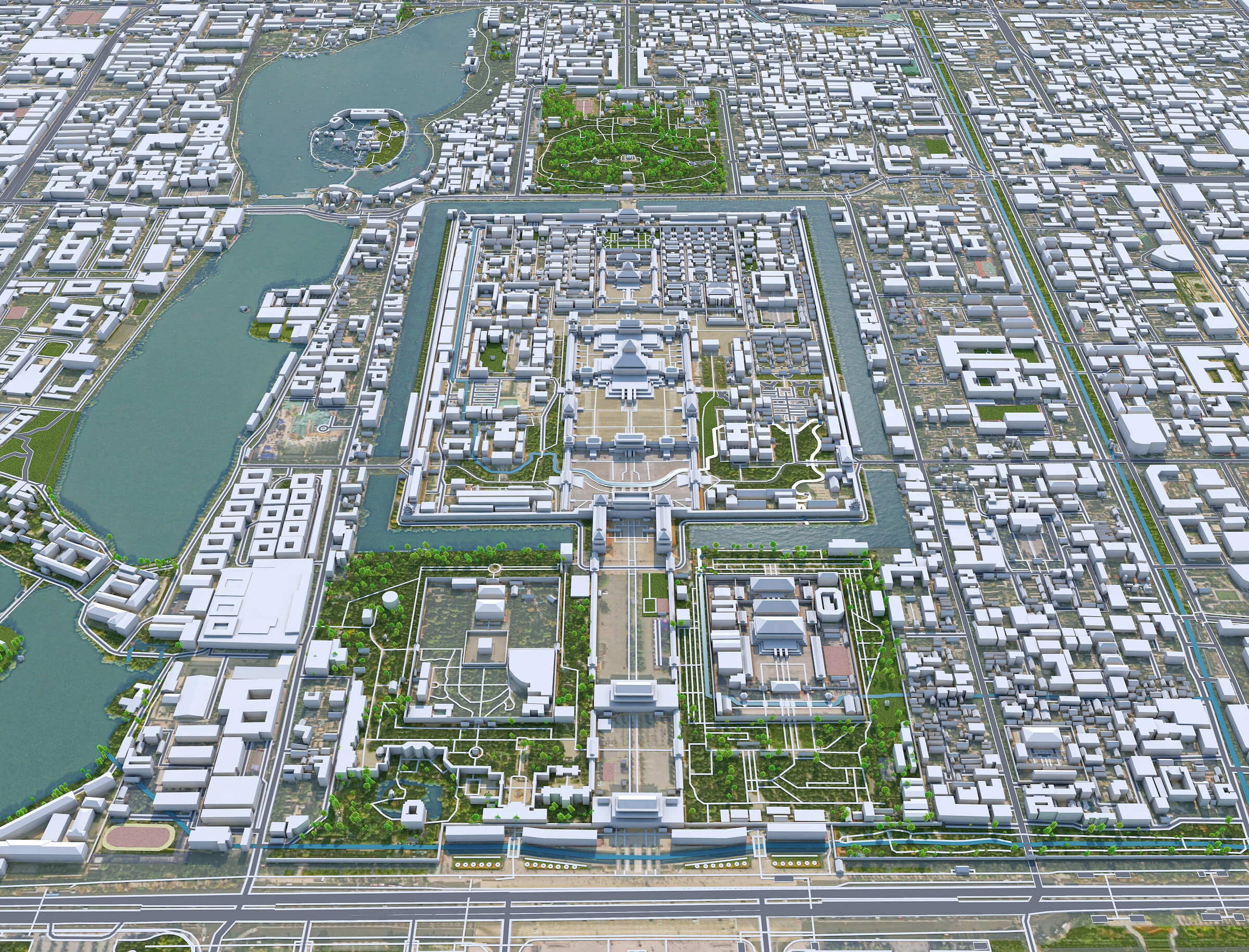 Beijing City China 60km - 3D Model by 3dstudio
