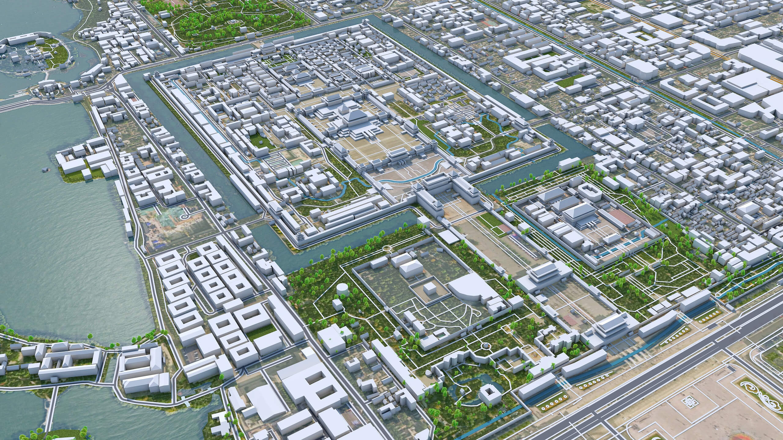 Beijing City China 60km - 3D Model by 3dstudio
