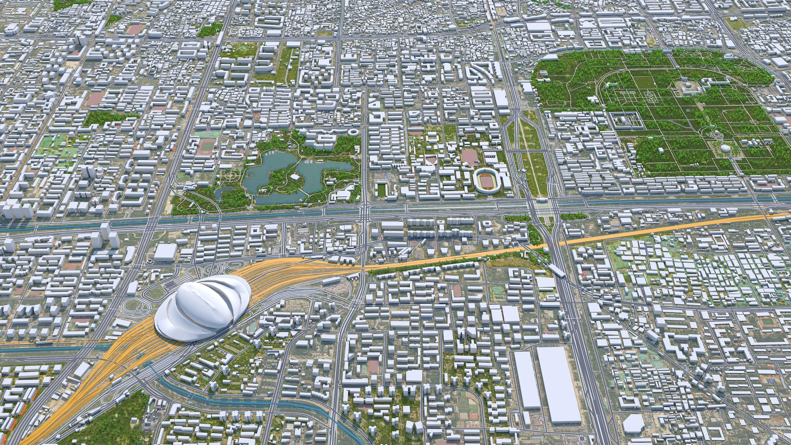 Beijing City China 60km - 3D Model by 3dstudio