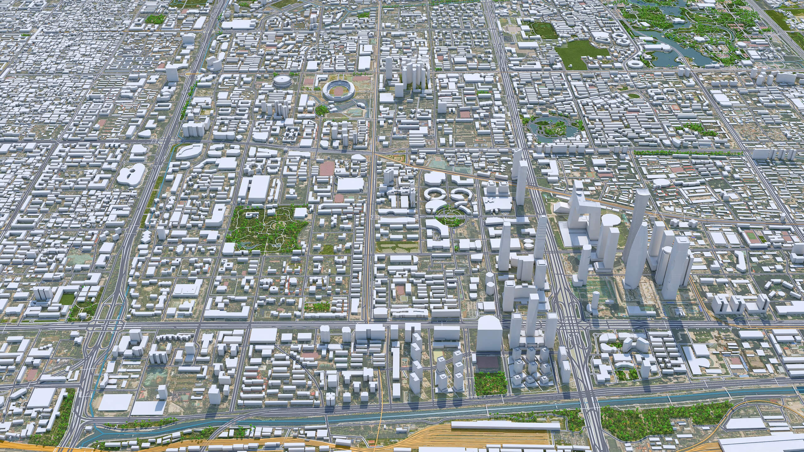 Beijing City China 60km - 3D Model by 3dstudio