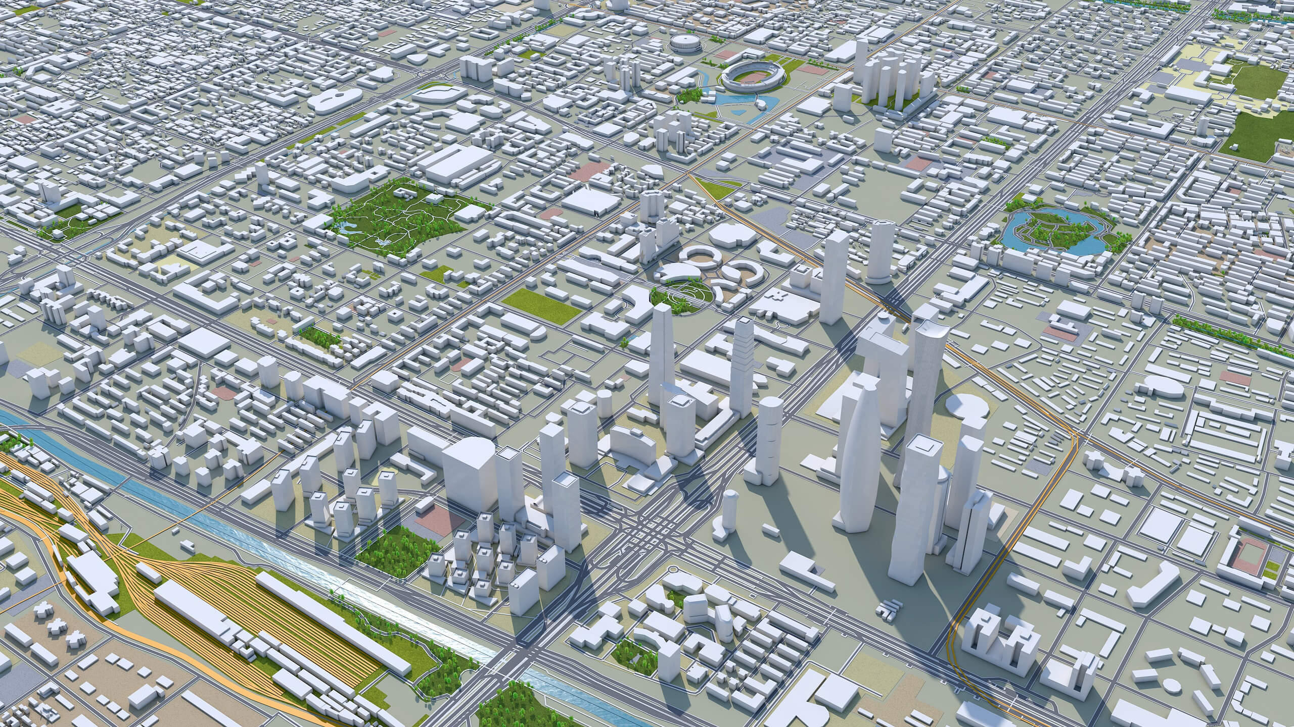 Beijing City China 60km - 3D Model by 3dstudio