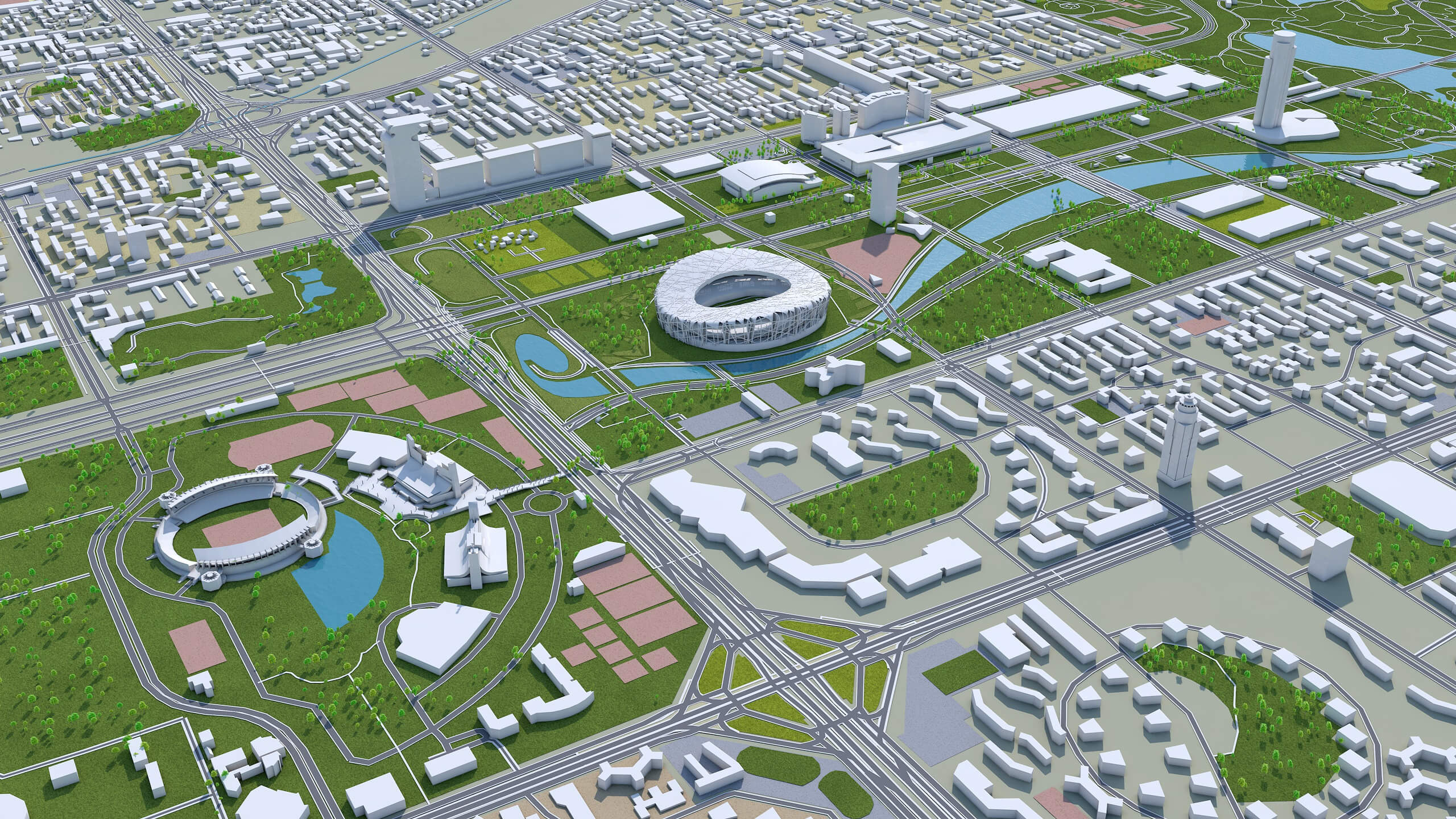 Beijing City China 60km - 3D Model by 3dstudio