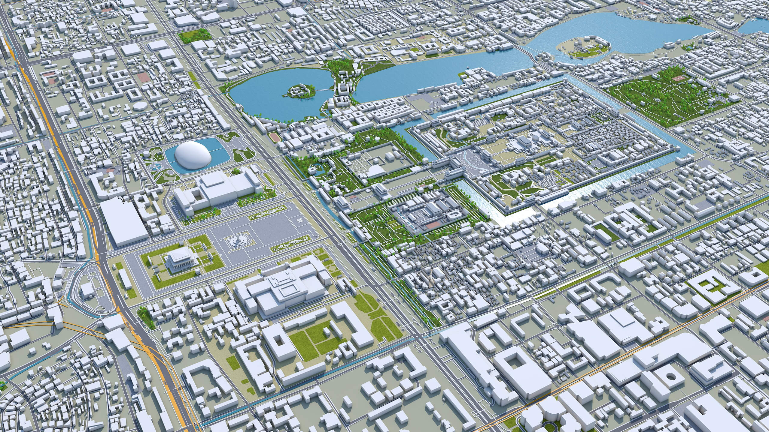 Beijing City China 60km - 3D Model by 3dstudio