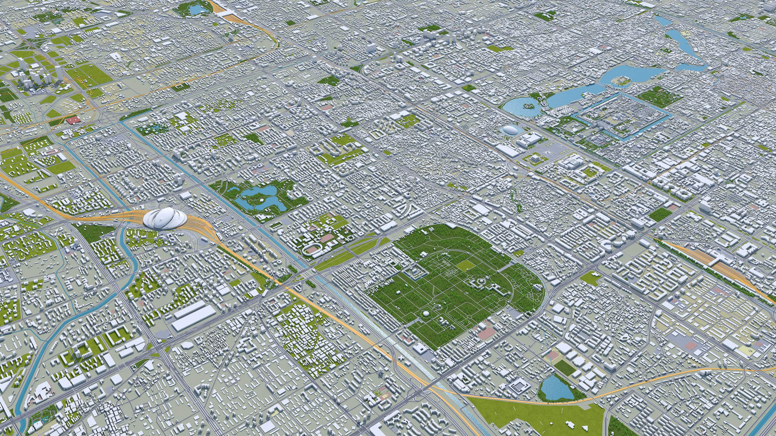 Beijing City China 60km - 3D Model by 3dstudio