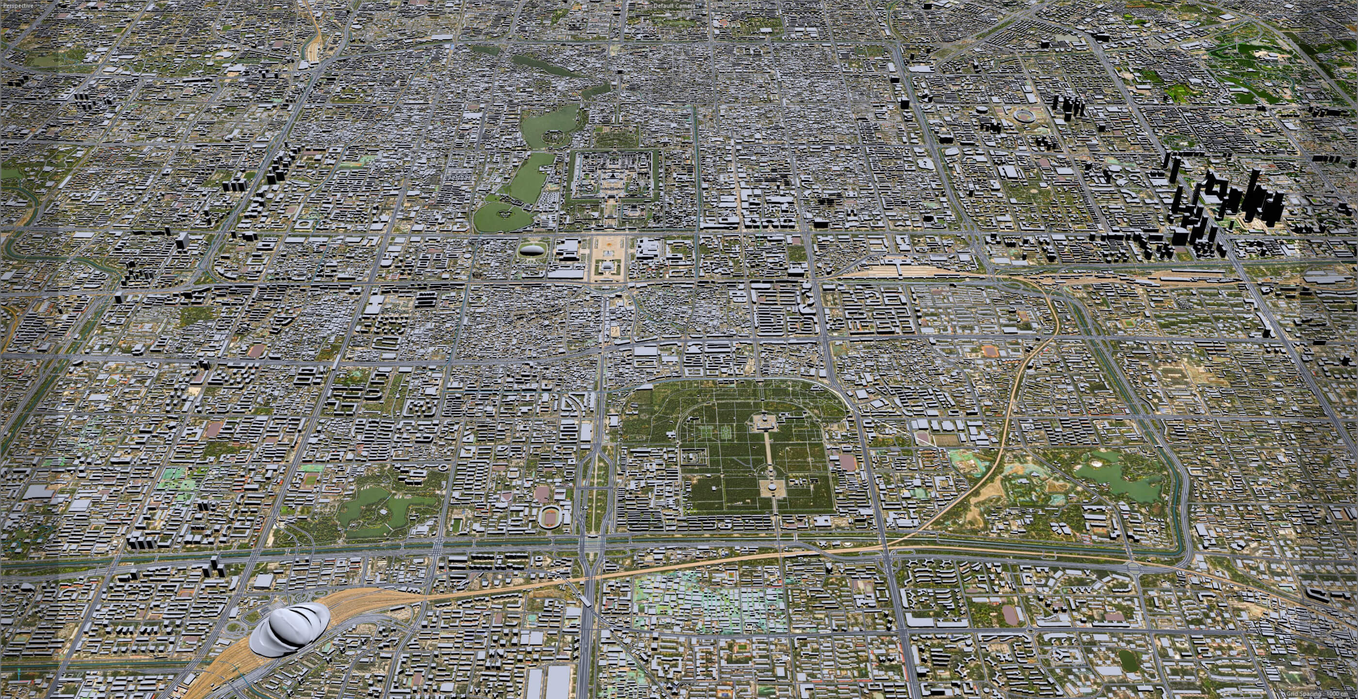 Beijing City China 60km - 3D Model by 3dstudio