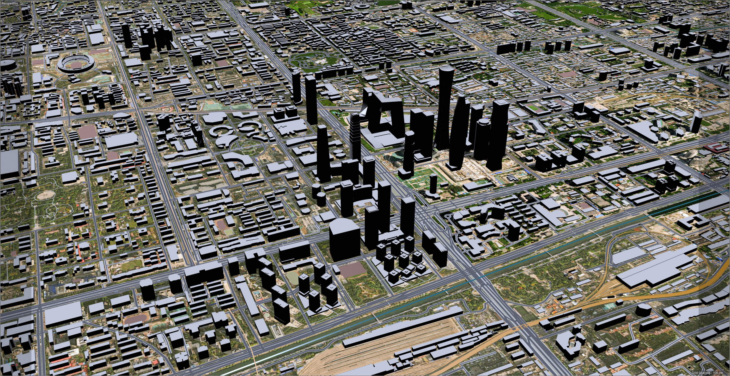 Beijing City China 60km - 3D Model by 3dstudio