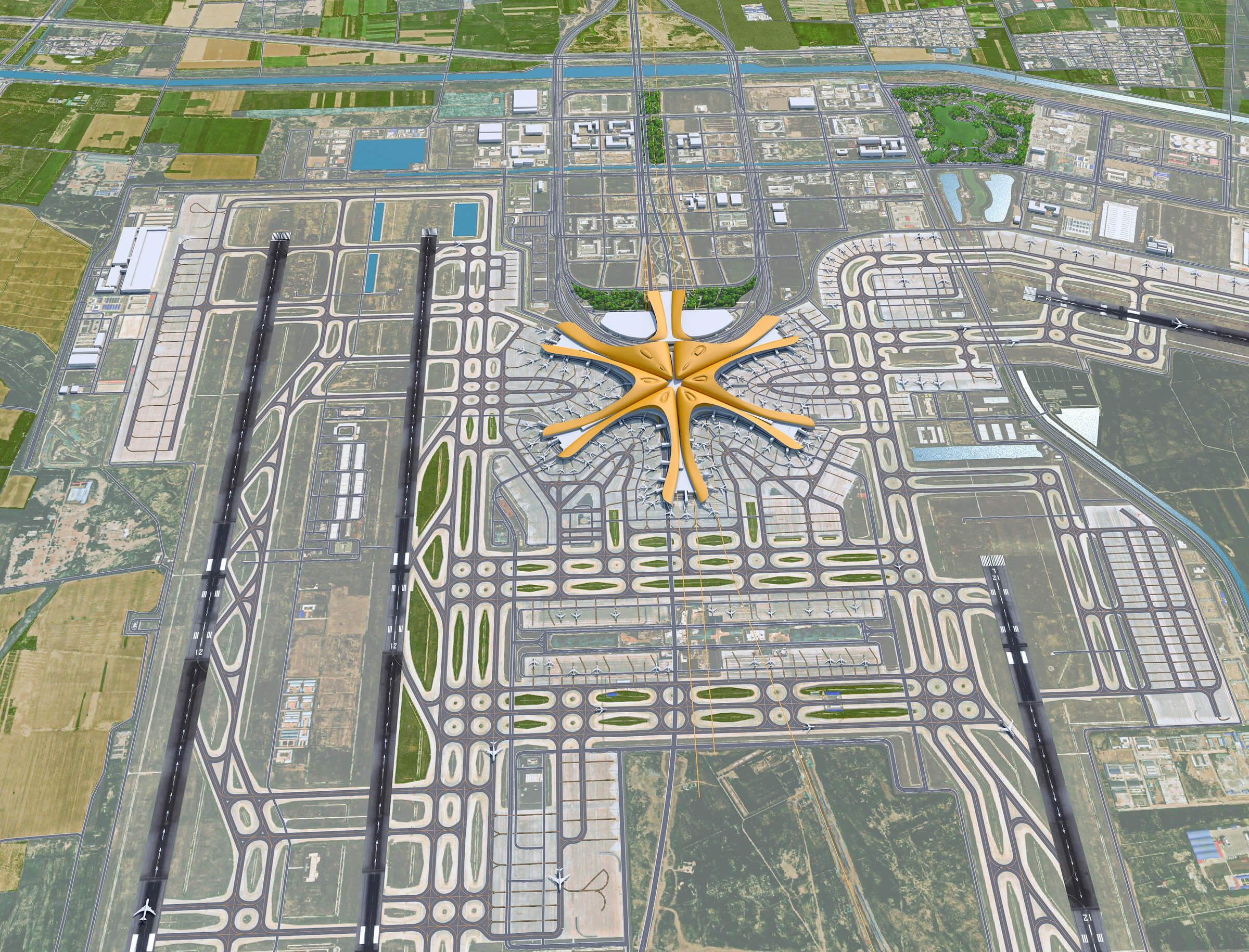 Beijing Daxing Airport - 3D Model by 3dstudio