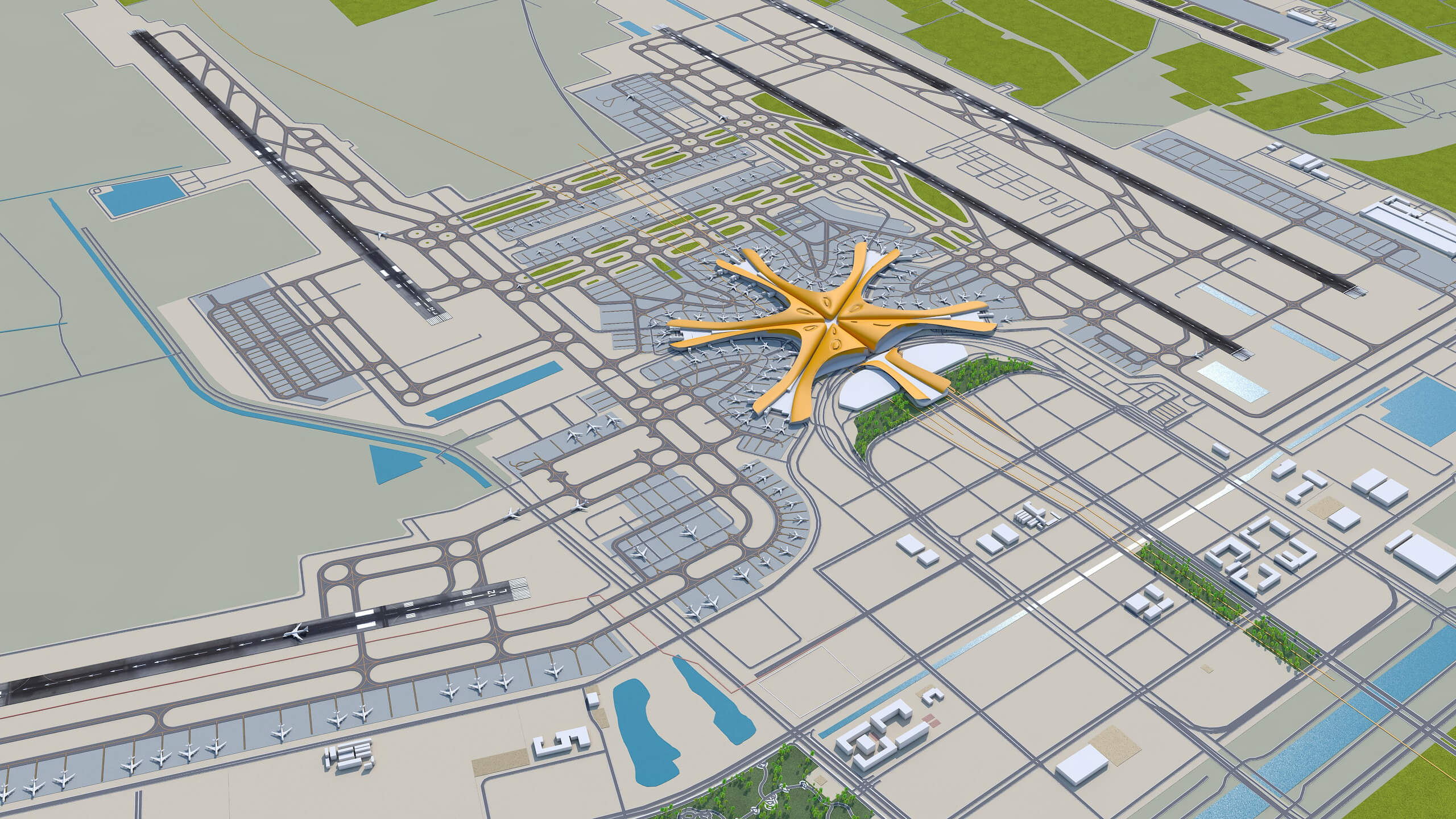 Beijing Daxing Airport - 3D Model by 3dstudio