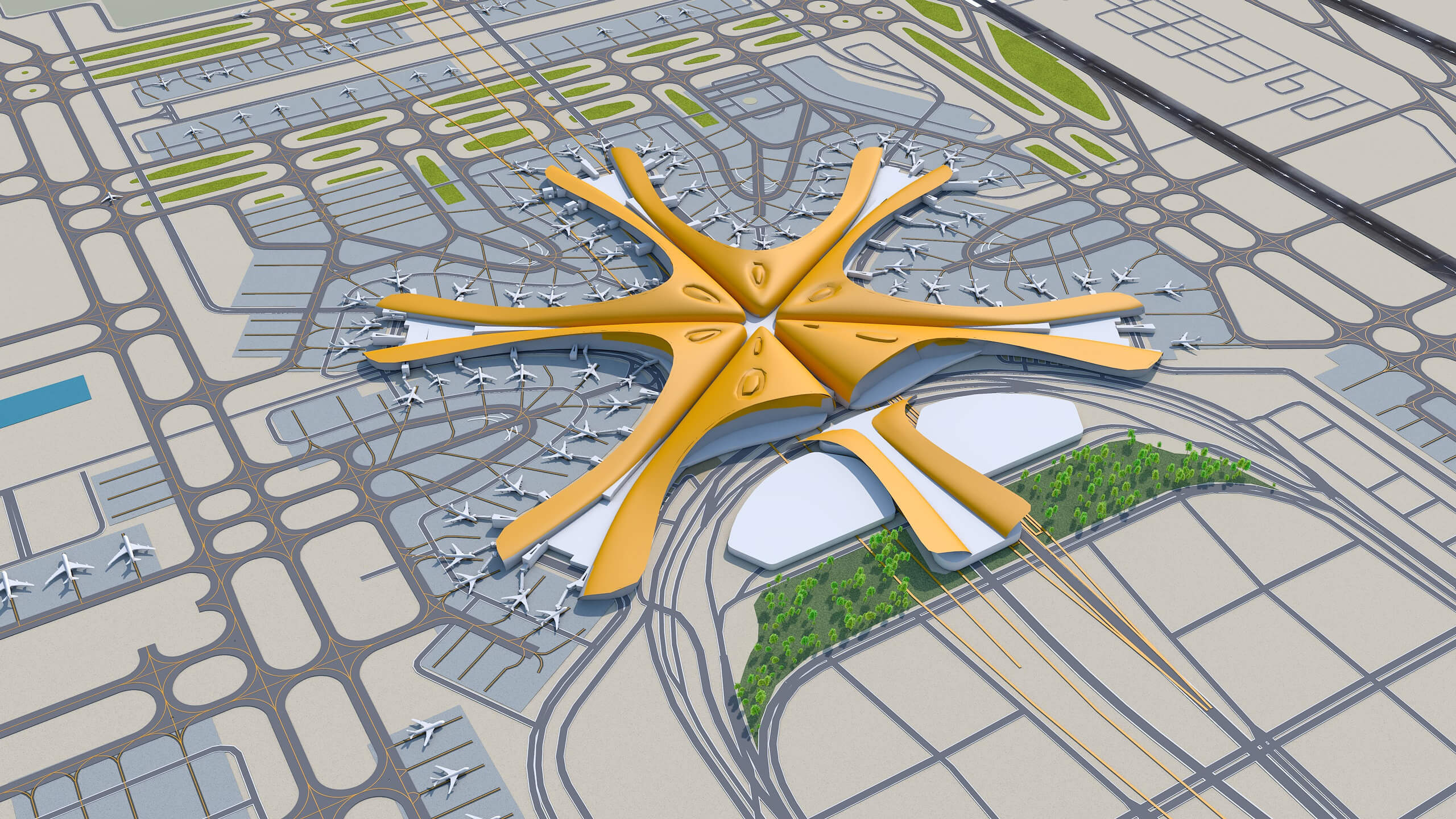 Beijing Daxing Airport - 3D Model by 3dstudio
