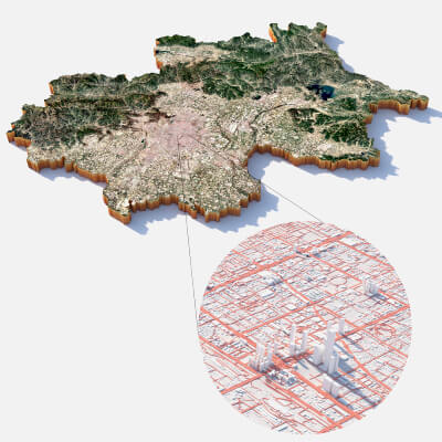 Beijing Terrain City China - 3D Model by 3dstudio