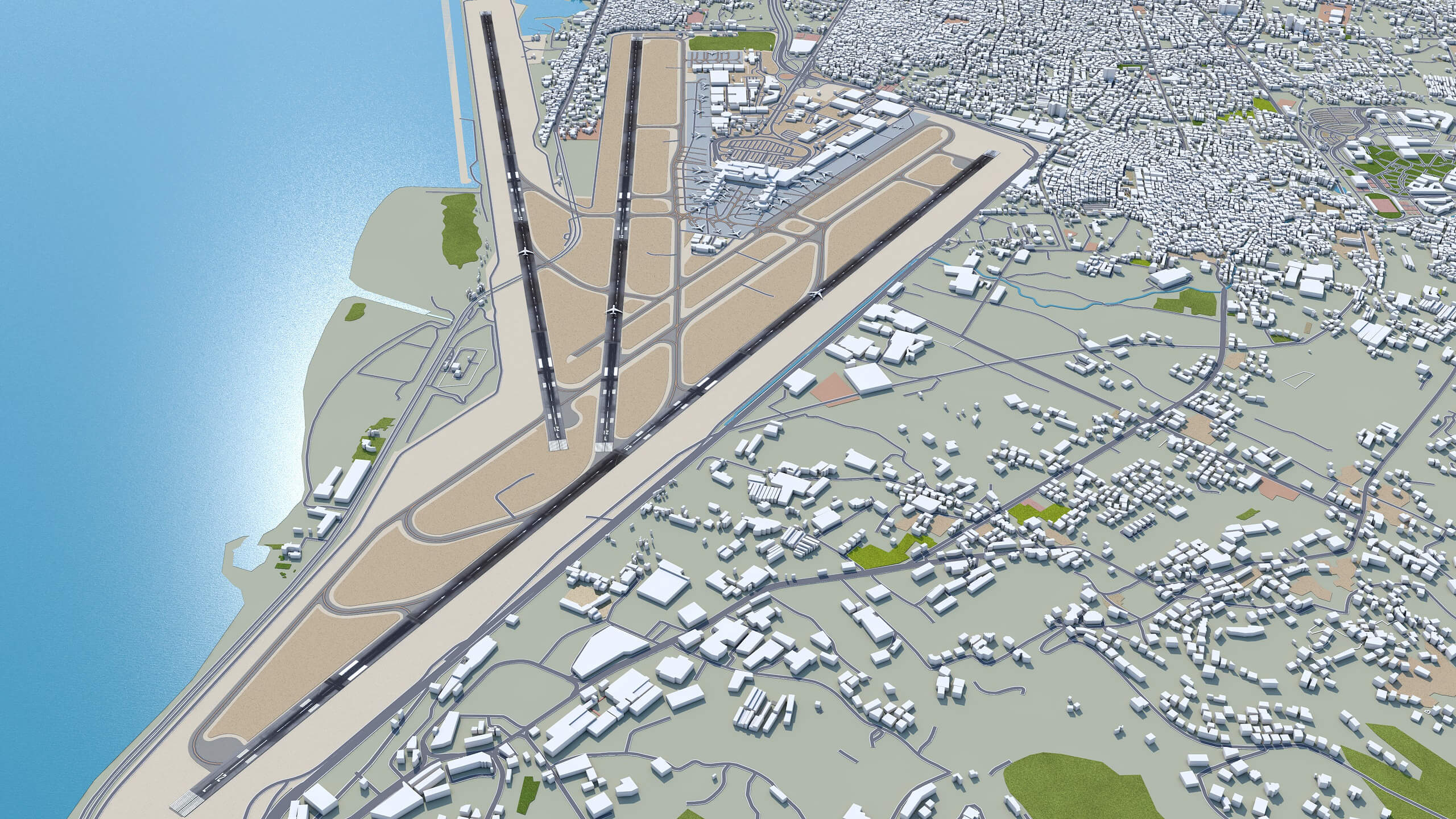 Beirut Rafic Hariri Airport - 3D Model by 3dstudio