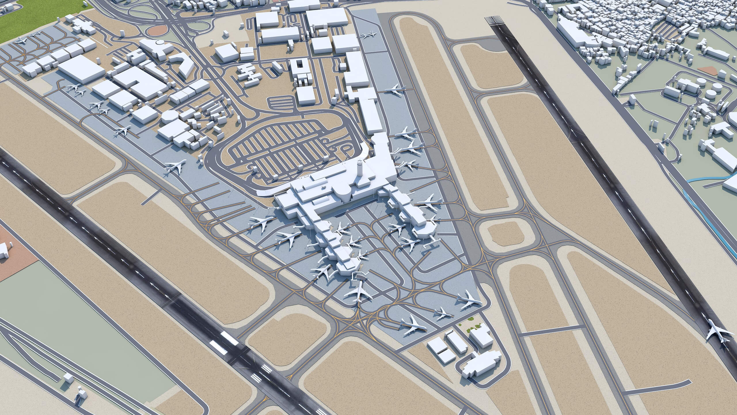 Beirut Rafic Hariri Airport - 3D Model by 3dstudio