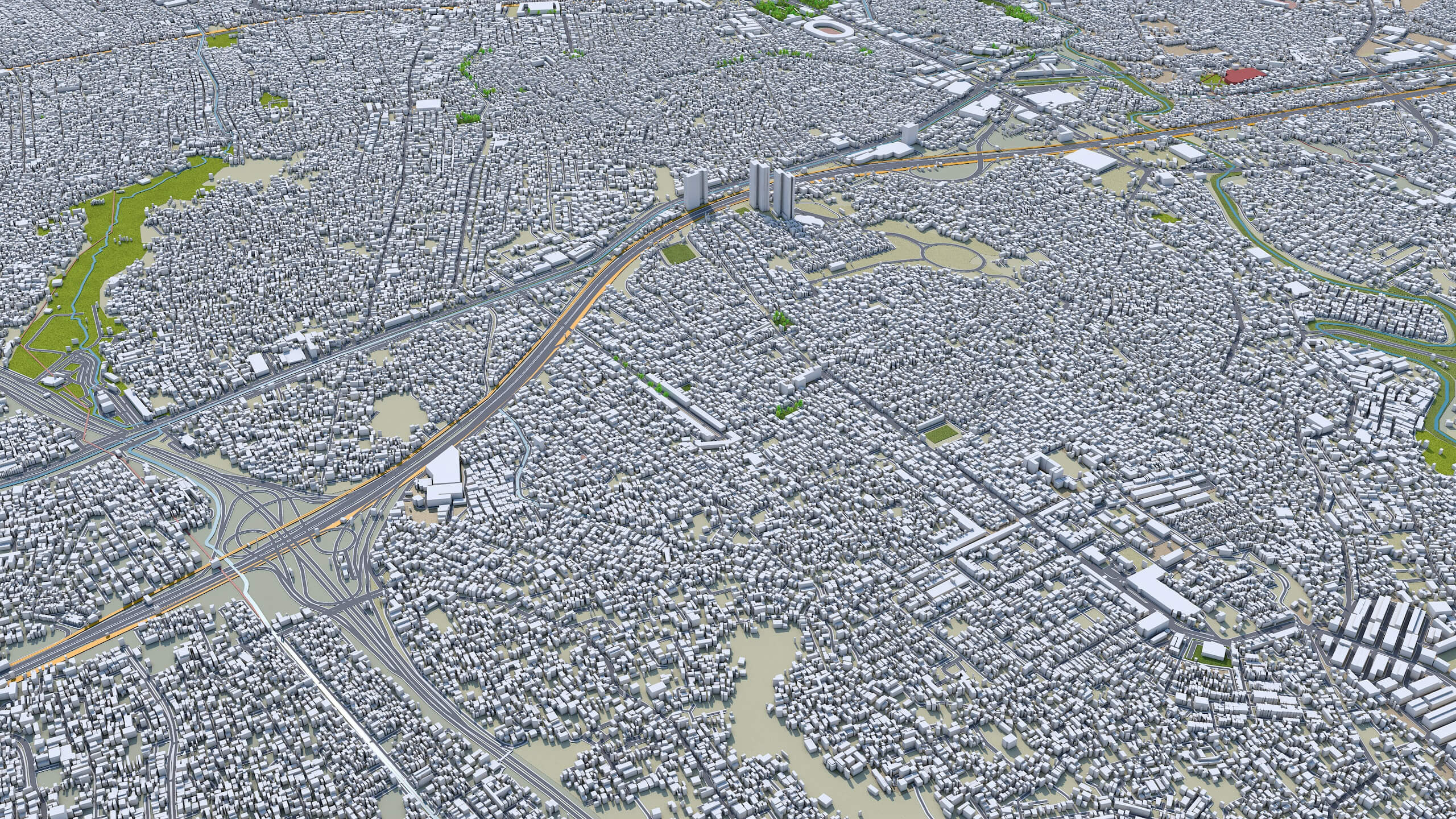 Bekasi City West Java Indonesia 3D Model 20km by 3dstudio