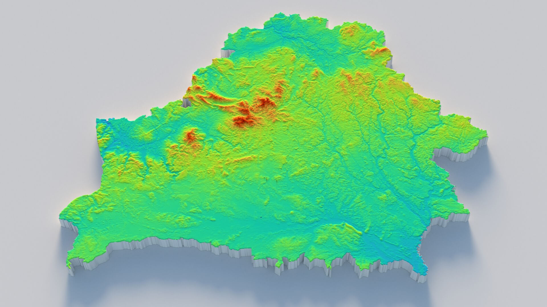 Belarus Terrain Map - 3D Model by 3dstudio