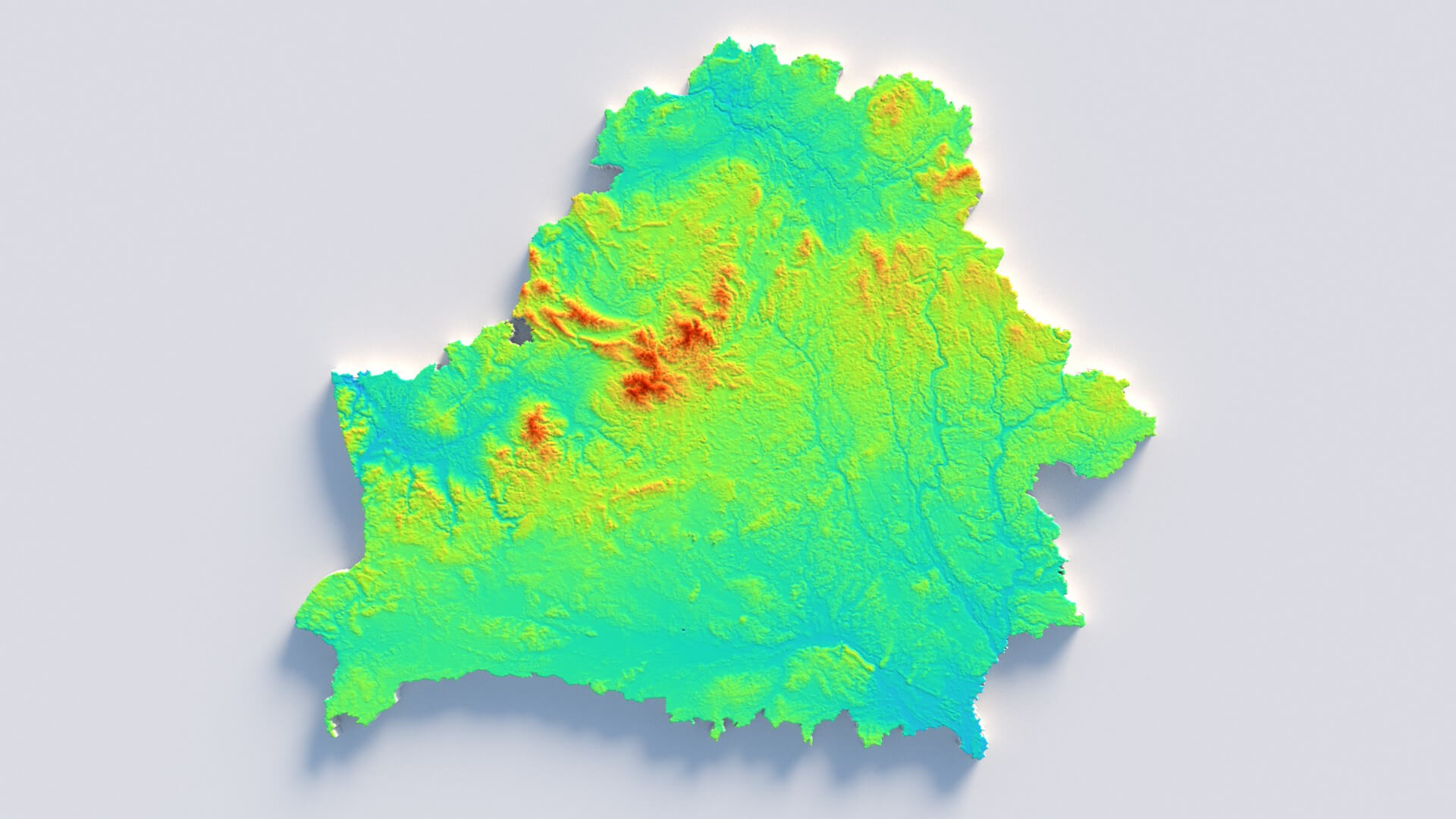 Belarus Terrain Map - 3D Model by 3dstudio