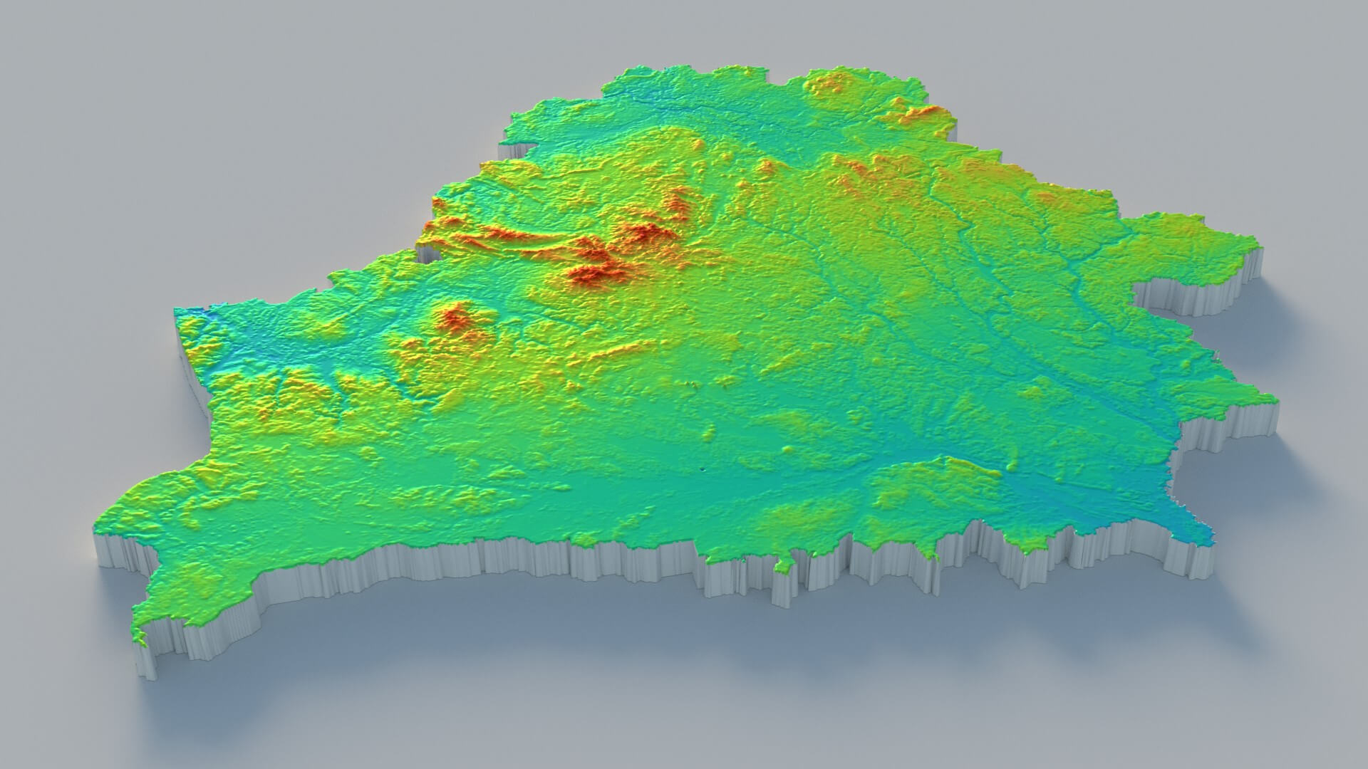 Belarus Terrain Map - 3D Model by 3dstudio