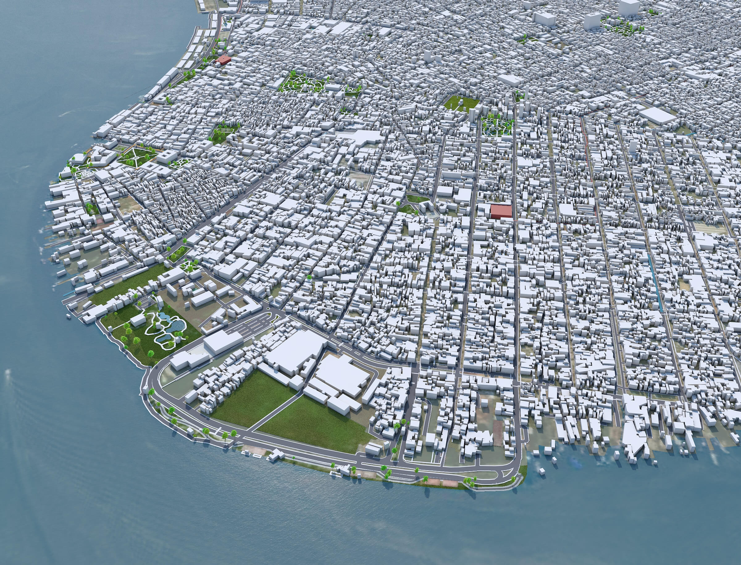 Belem City Brazil 3D Model 40km by 3dstudio