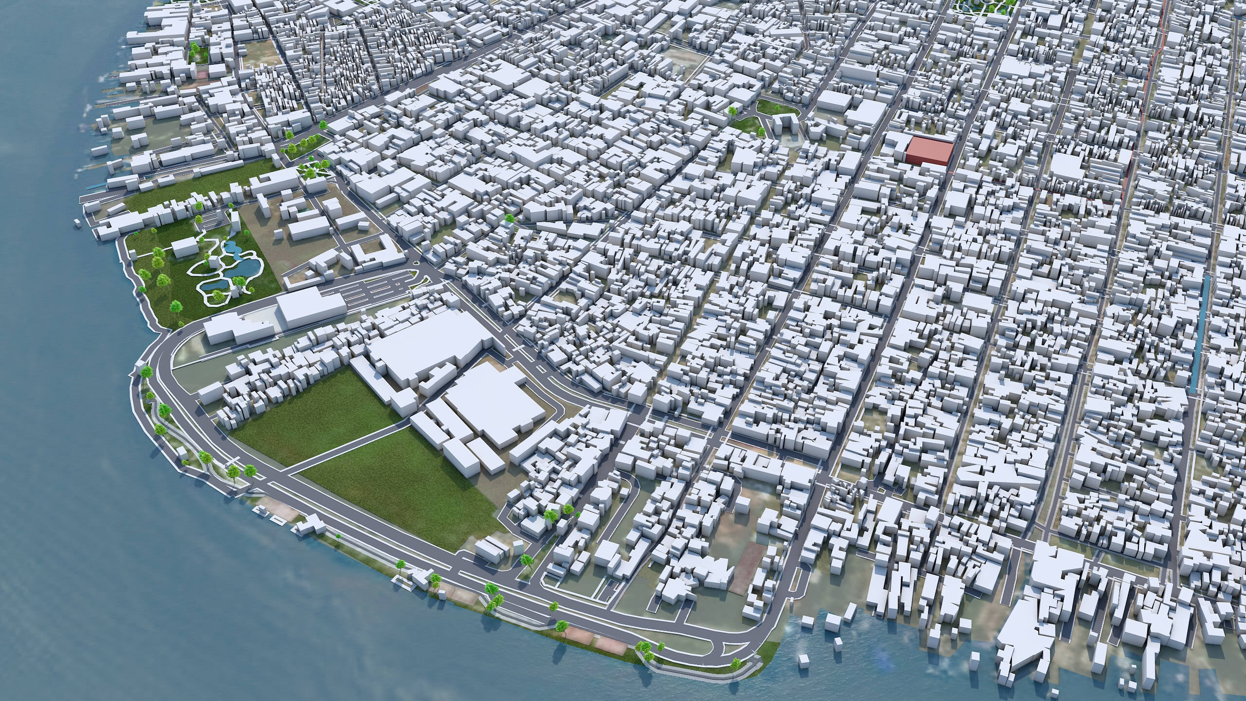 Belem City Brazil 3D Model 40km by 3dstudio