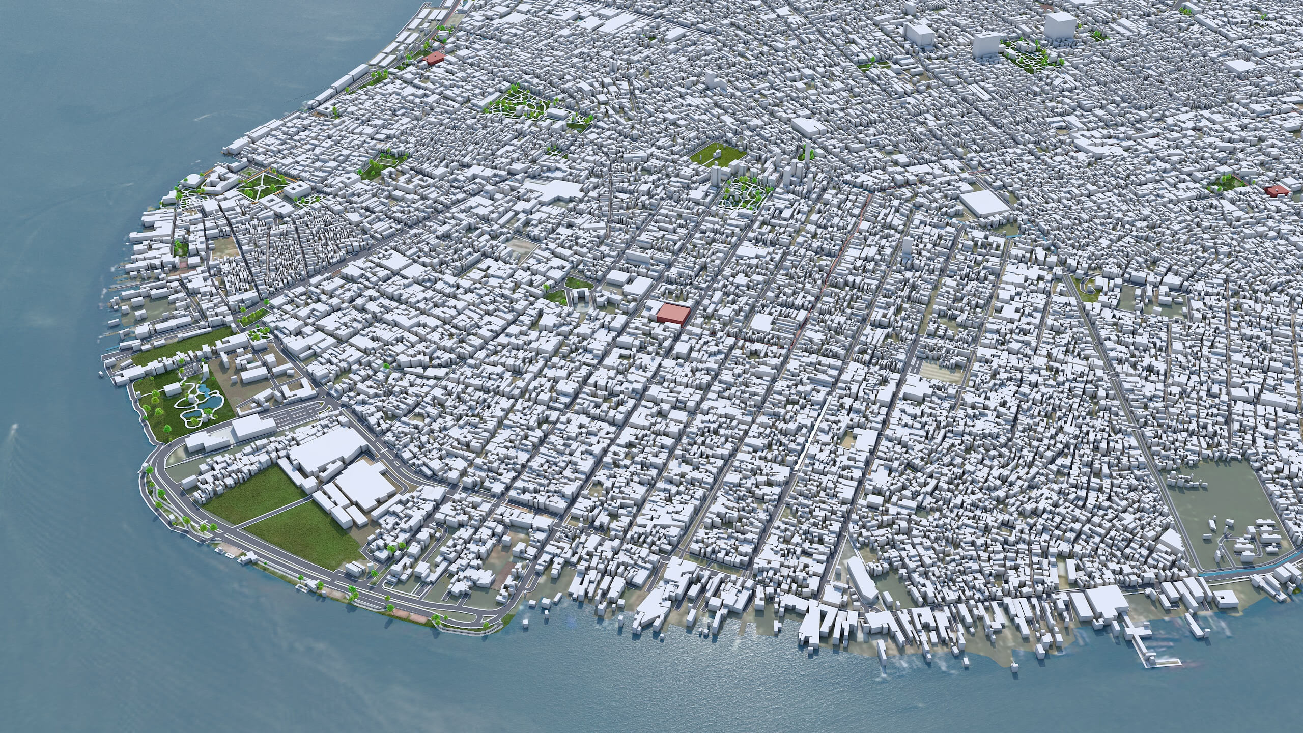 Belem City Brazil 3D Model 40km by 3dstudio