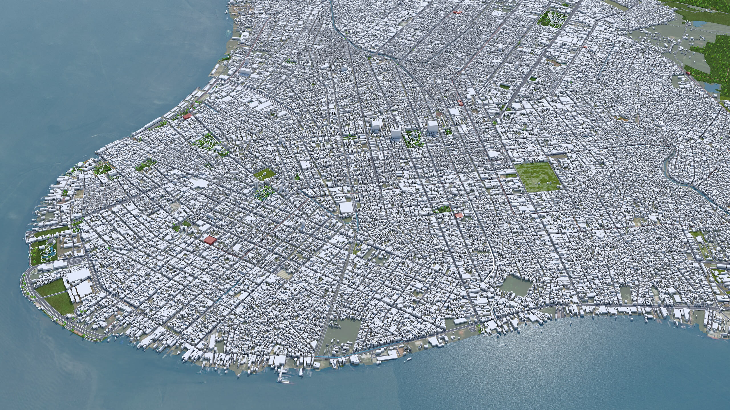 Belem City Brazil 3D Model 40km by 3dstudio